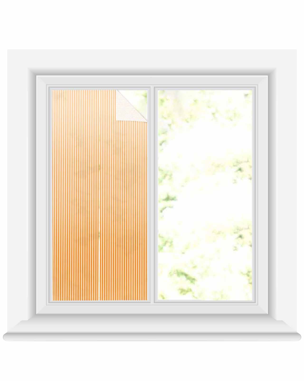 Window Privacy Film Orange Striped Stained Glass Window Film Decorative ...