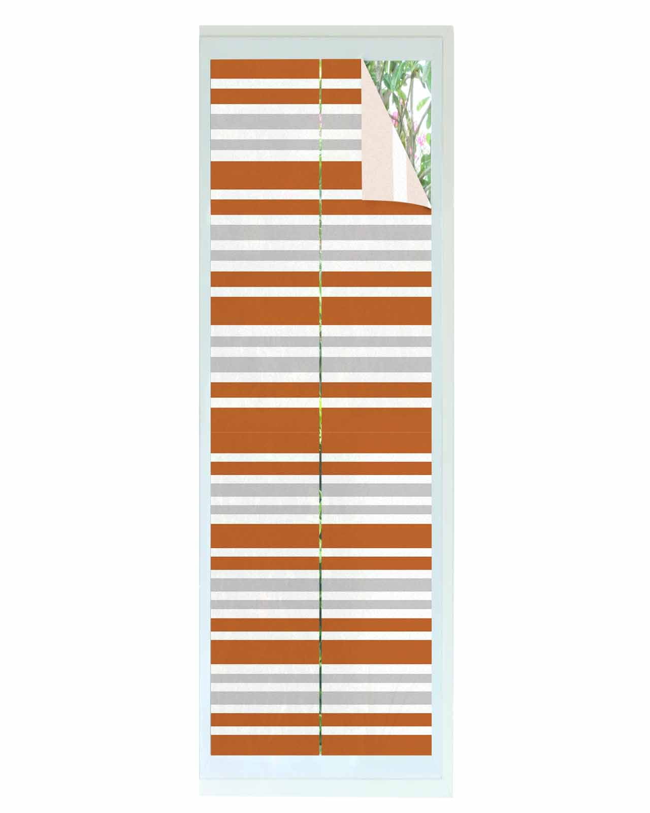 Window Privacy Film Orange Stripes Stained Glass Window Film Decorative ...