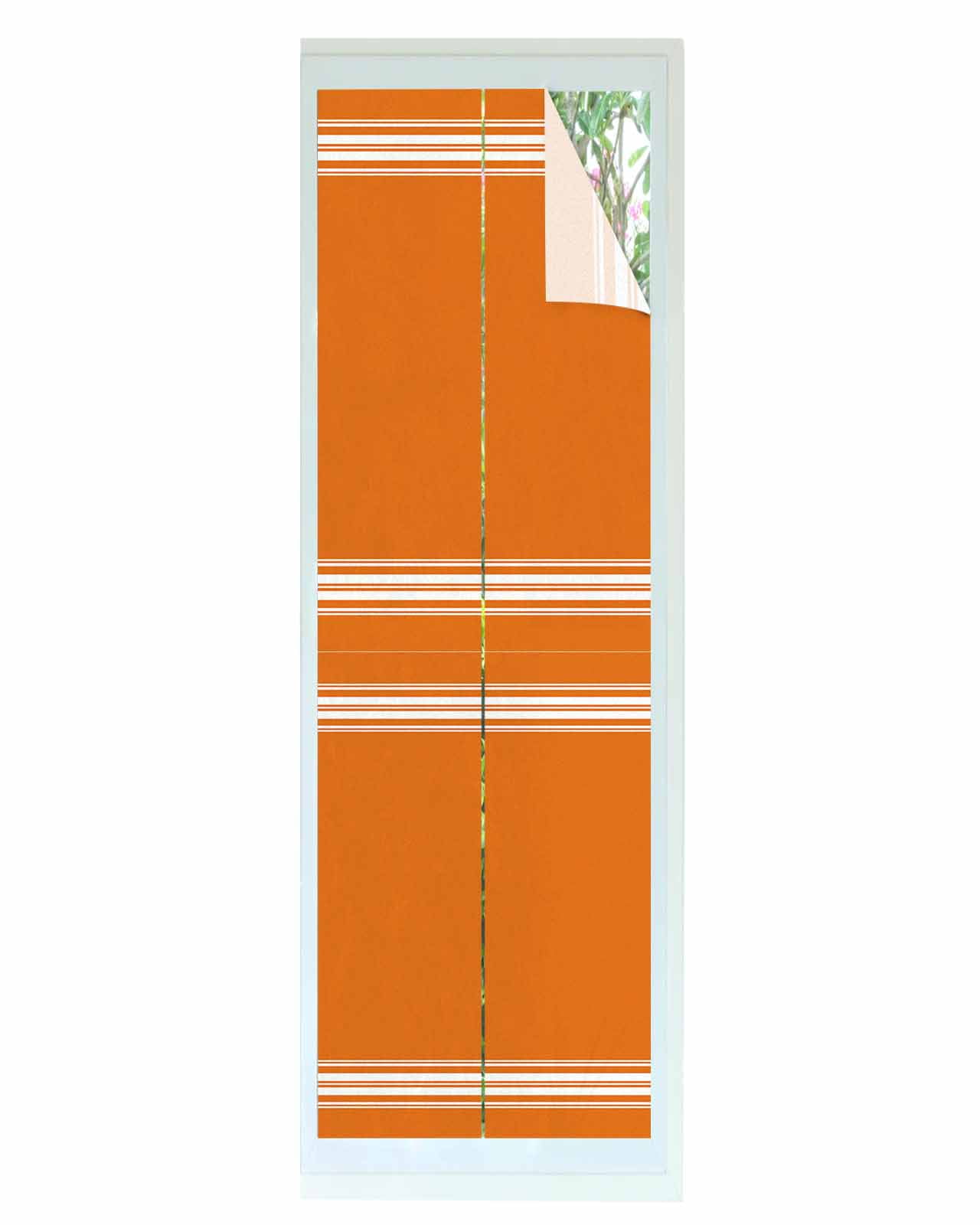Window Privacy Film, Orange Stripes UV Sun Blocking Window Tint Film ...