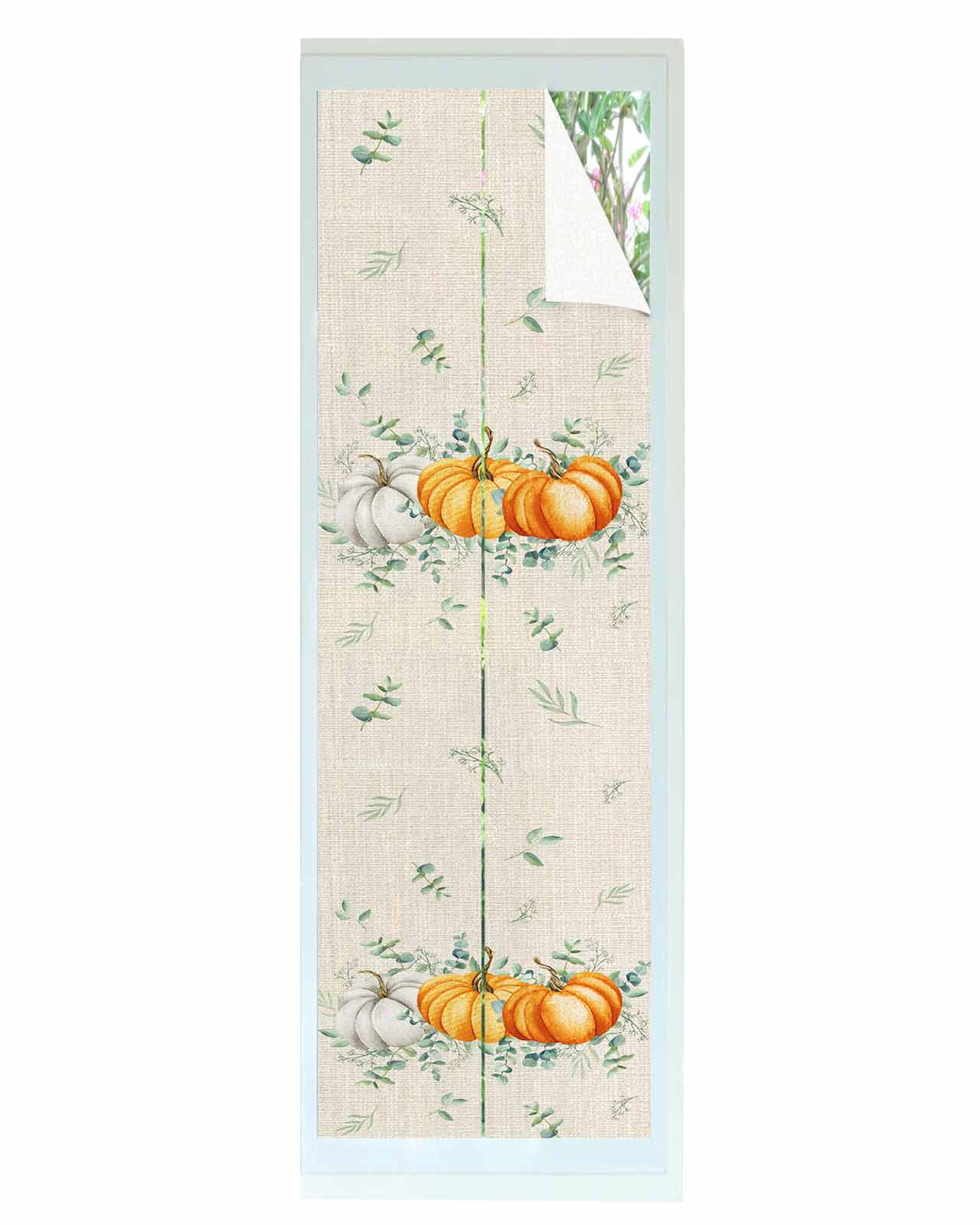 Window Privacy Film, Orange White Fall Sun Blocking Window Tint Film ...