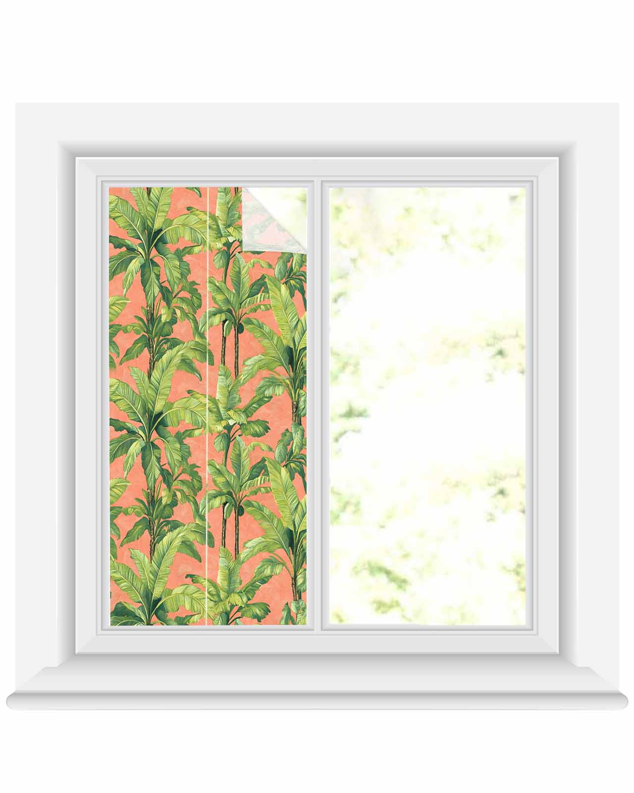 Window Privacy Film Palm Tree Tropical Stained Glass Window Film ...
