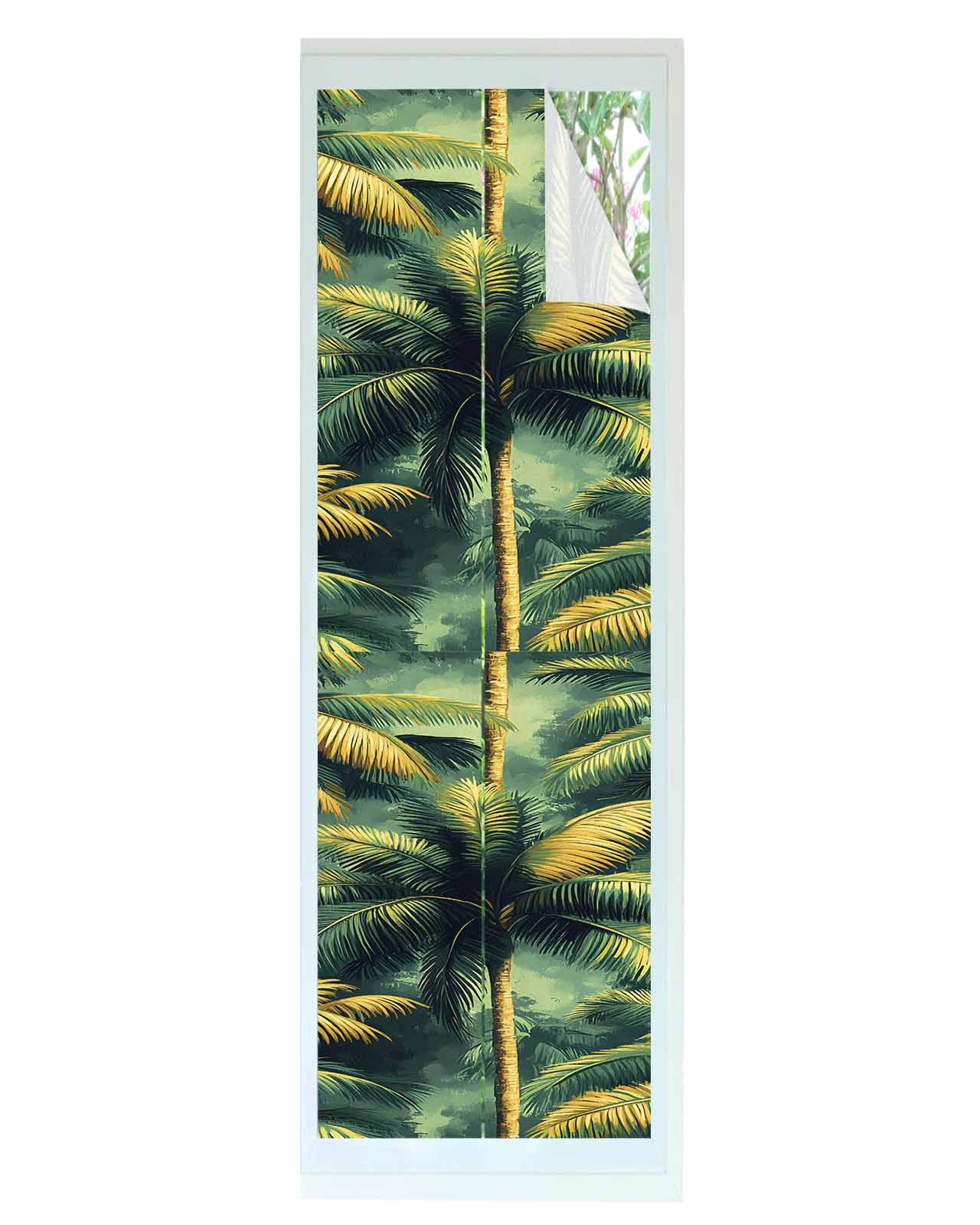 Window Privacy Film Palm Trees Stained Glass Window Film Decorative Sun ...