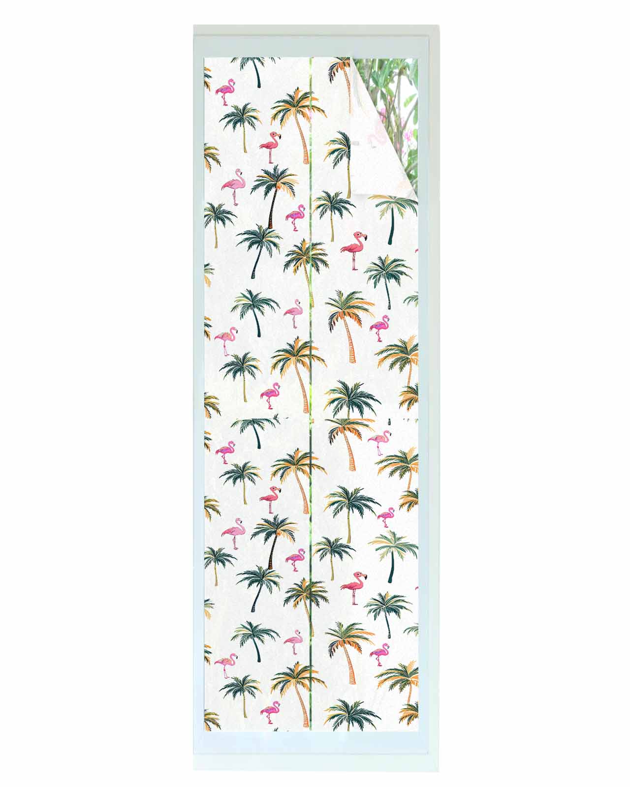 Window Privacy Film Palm Trees Stained Glass Window Film Decorative Sun ...