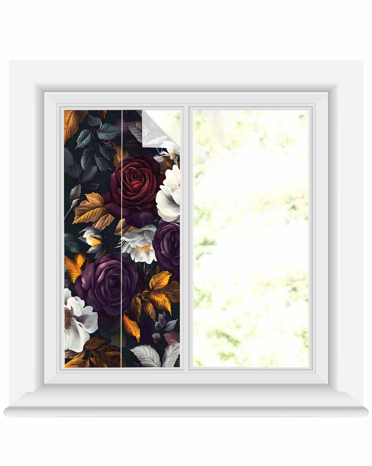 Window Privacy Film Pastoral Floral Stained Glass Window Film ...