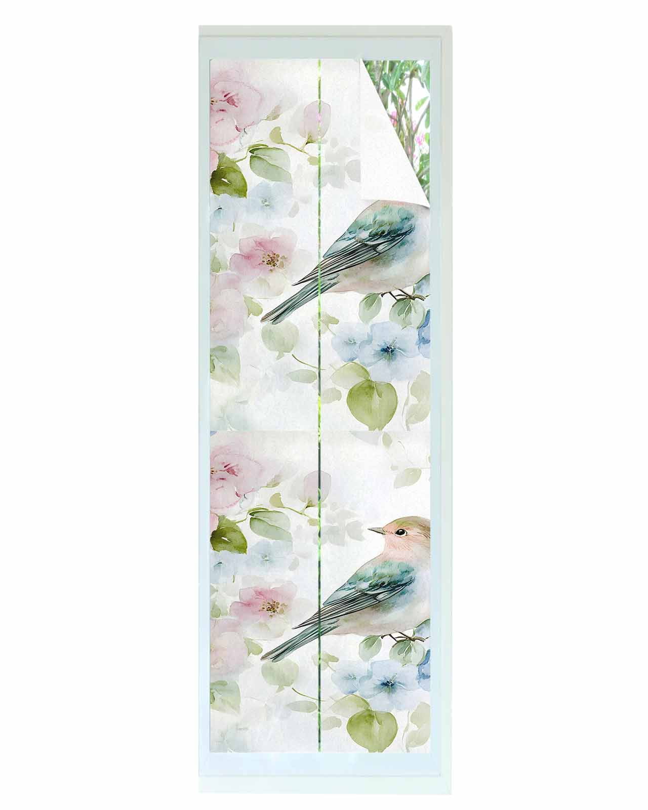 Window Privacy Film Peach Blossom Stained Glass Window Film Decorative ...