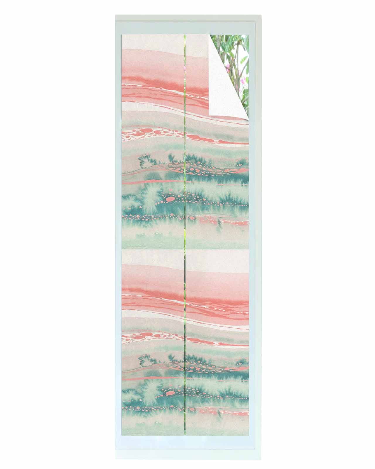 Window Privacy Film Peach Blue Ombre Stained Glass Window Film ...