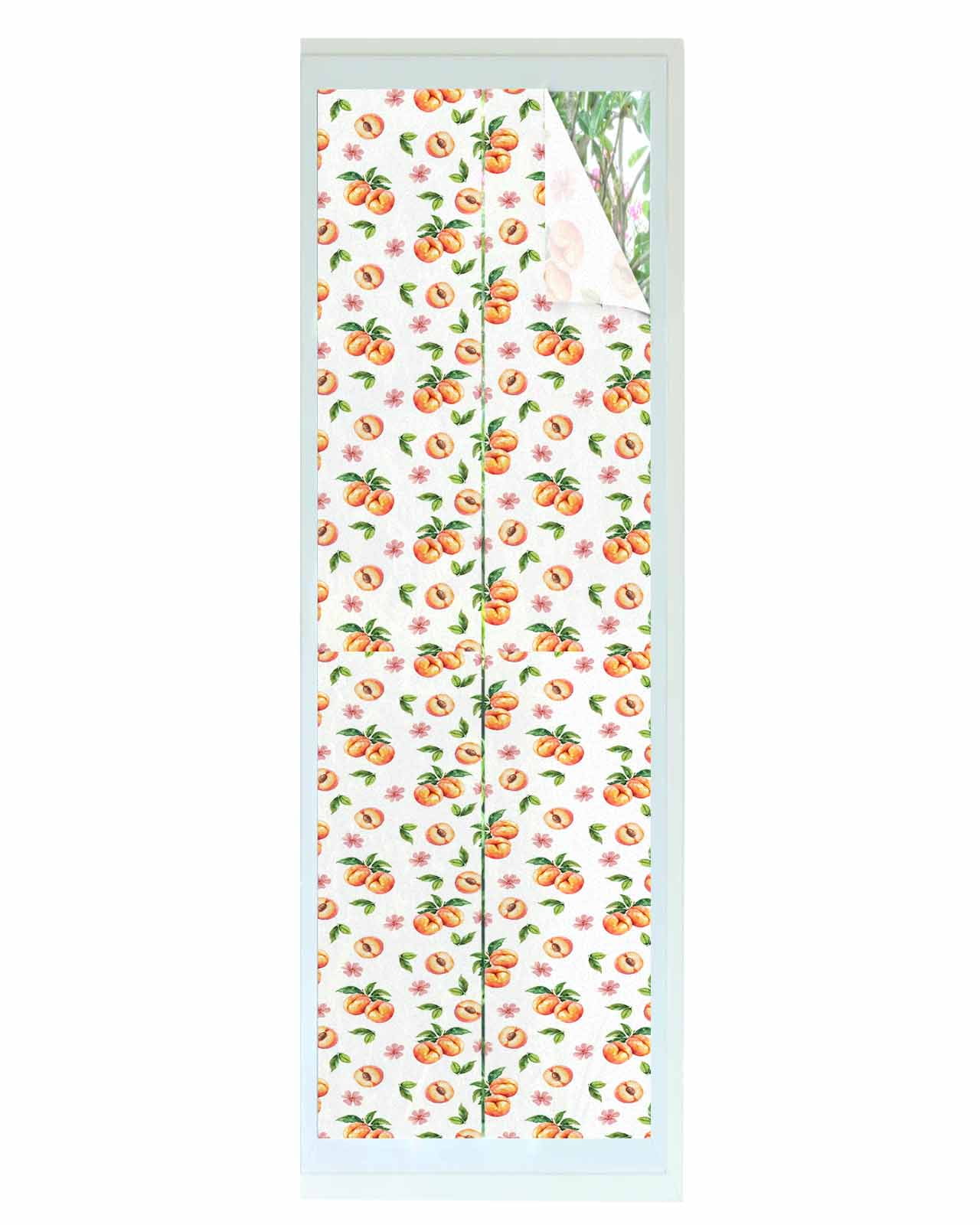 Window Privacy Film Peaches Flower Stained Glass Window Film Decorative ...