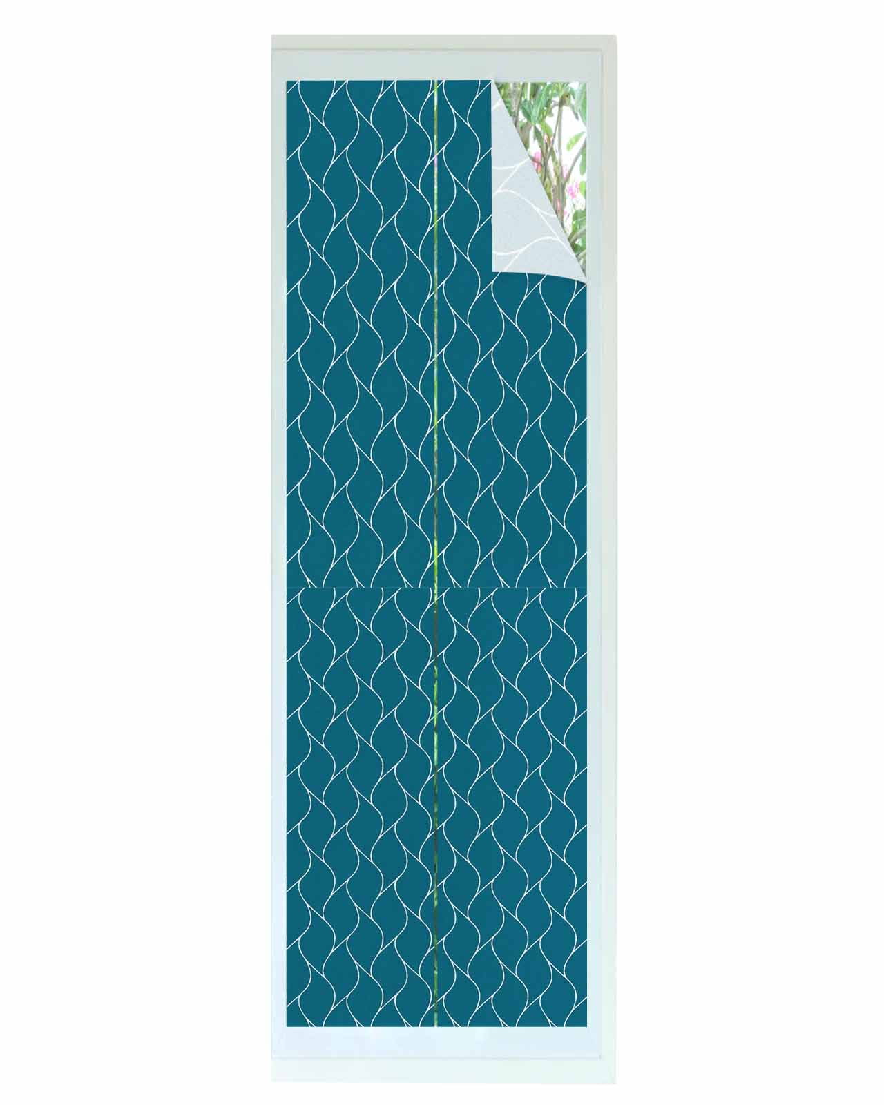 Window Privacy Film, Peacock Green Geometric UV Sun Blocking Window ...