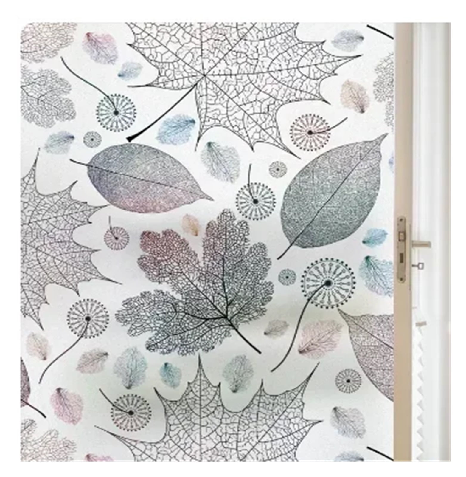 Window Privacy Film Photo Of Plant Leaves Electrostatic Frosted Glass ...