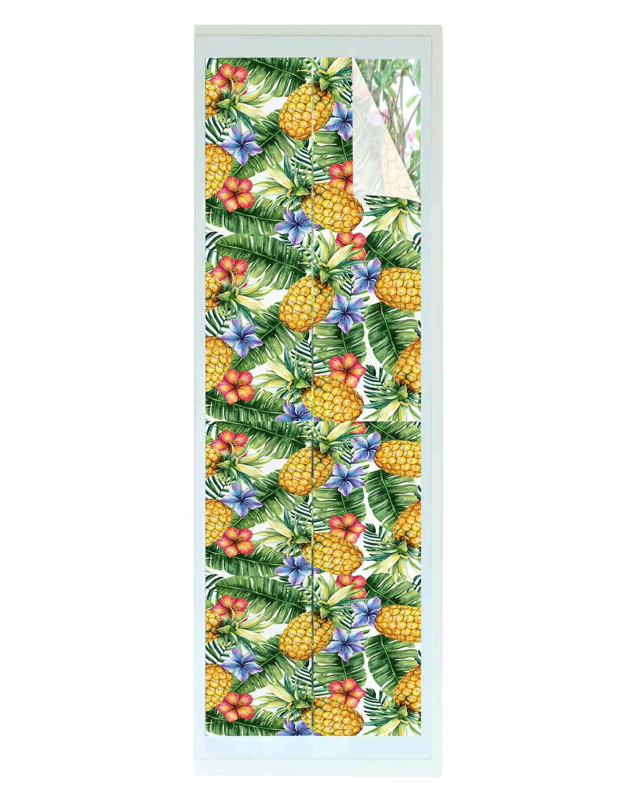Window Privacy Film Pineapple Stained Glass Window Film Decorative Sun ...