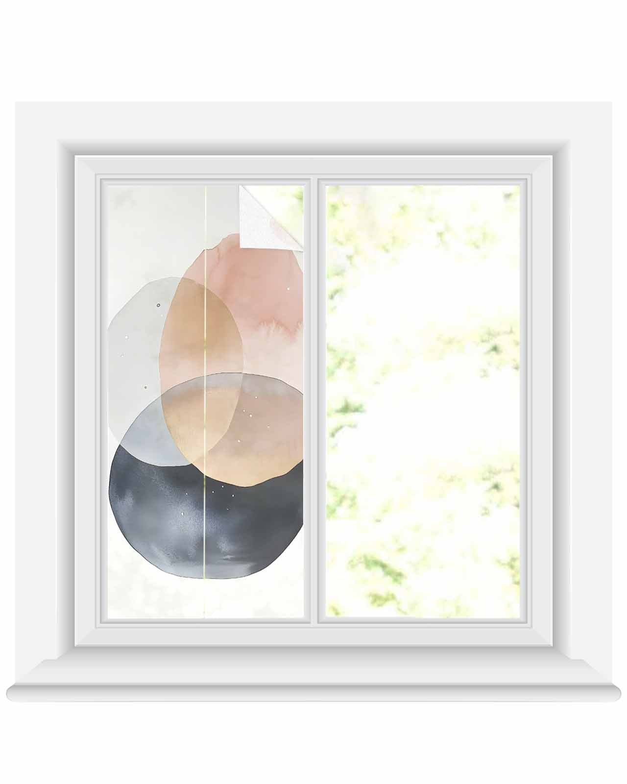 Window Privacy Film Pink Black Grey Art Stained Glass Window Film ...