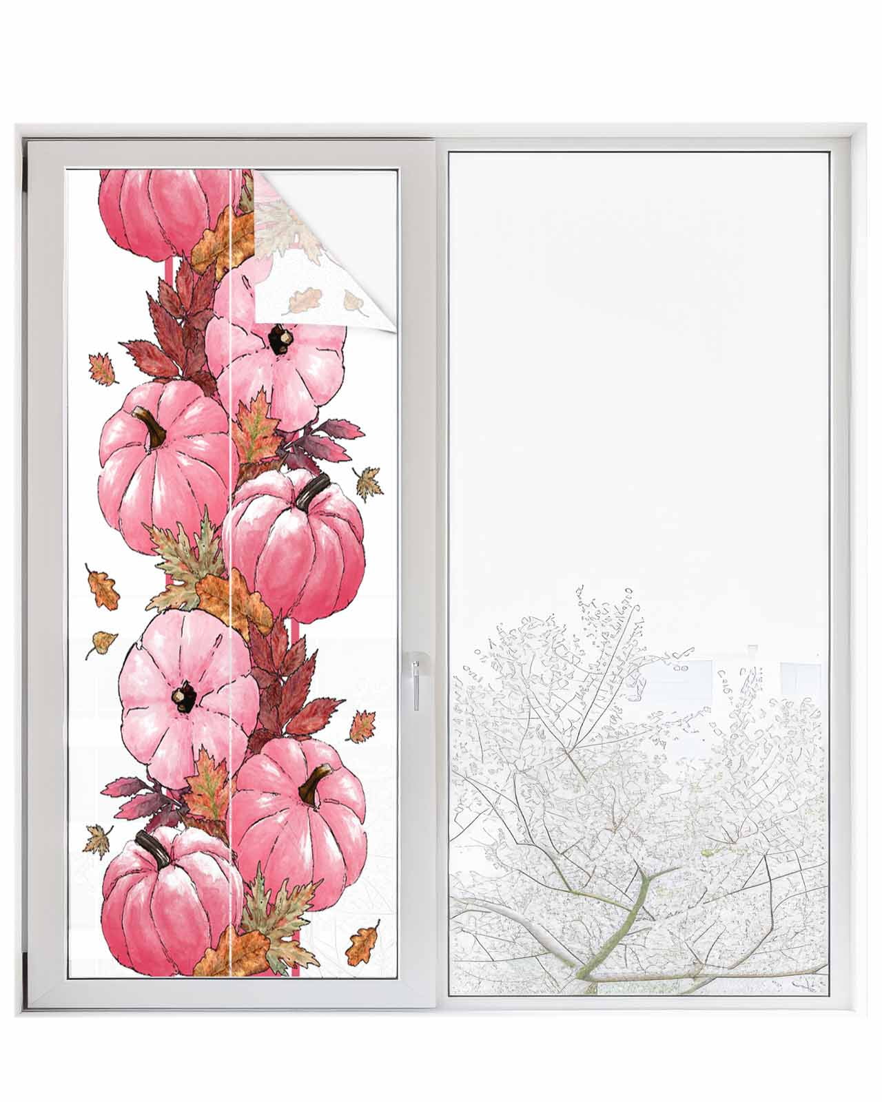 Window Privacy Film, Pink Fall UV Sun Blocking Window Tint Film Heat ...