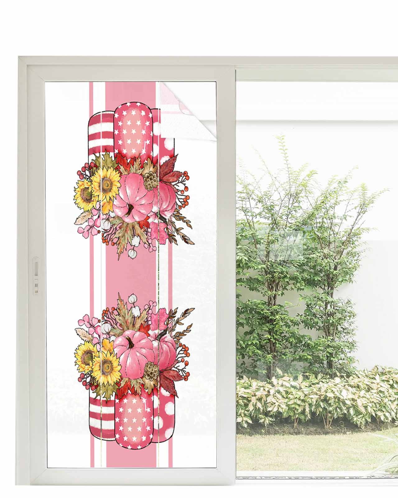 Window Privacy Film, Pink Pumpkins Fall UV Sun Blocking Window Tint ...