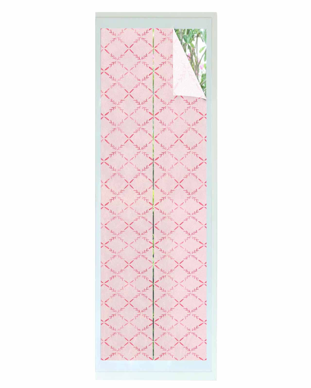 Window Privacy Film,Pink Rhombus Plaid UV Sun Blocking Window Tint Film ...