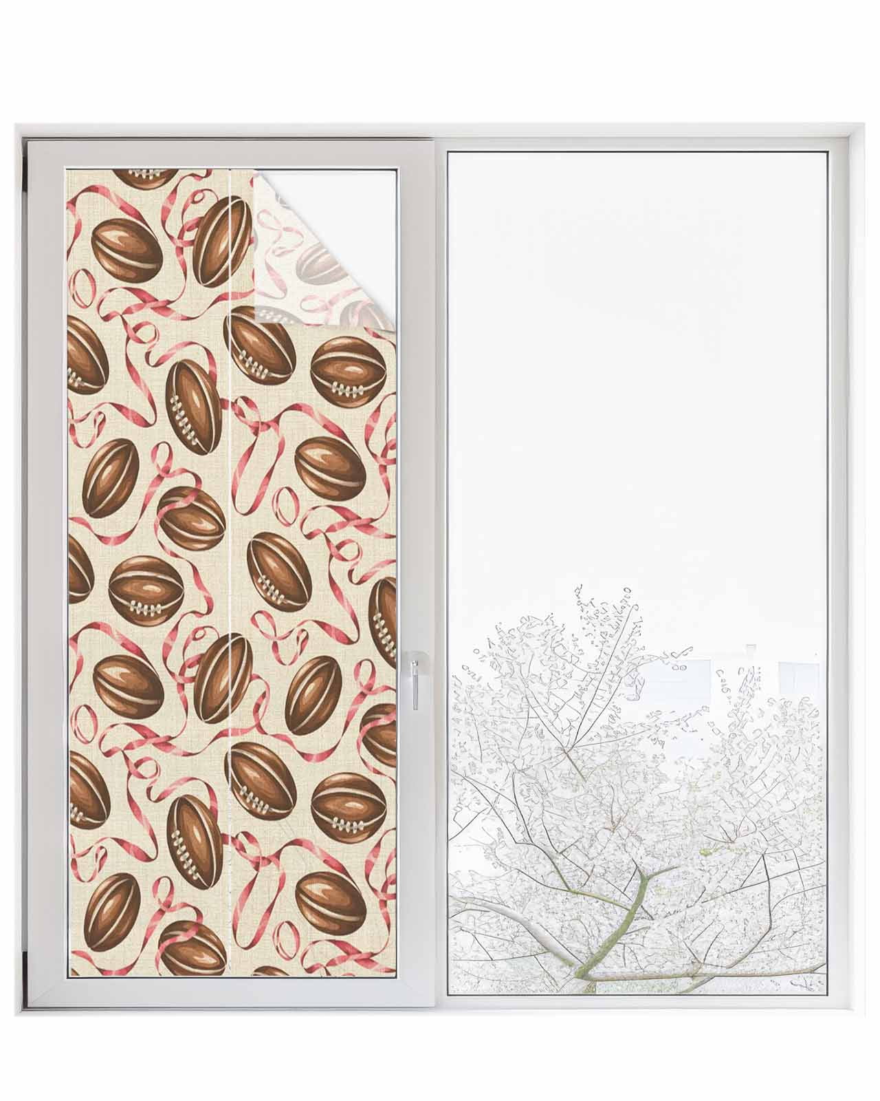 Window Privacy Film Pink Ribbon Football Stained Glass Window Film ...