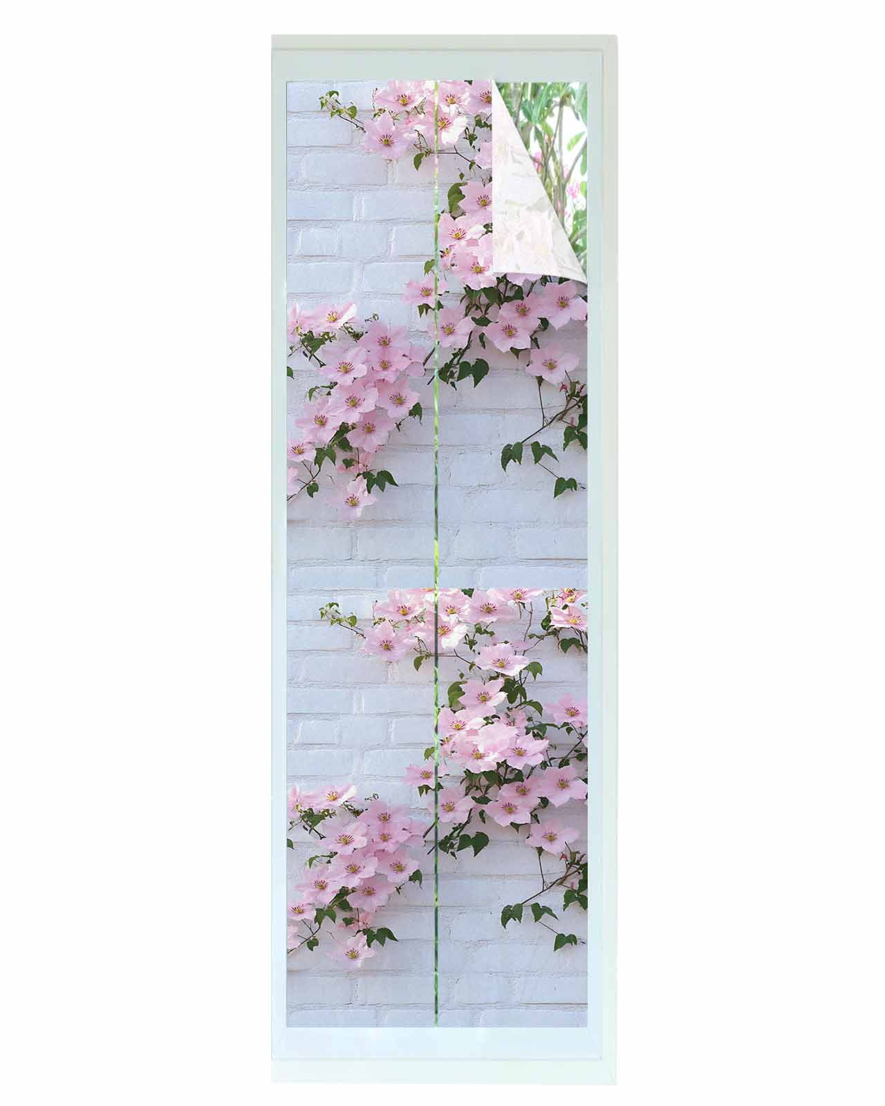 Window Privacy Film Pink Spring Flowers Stained Glass Window Film ...