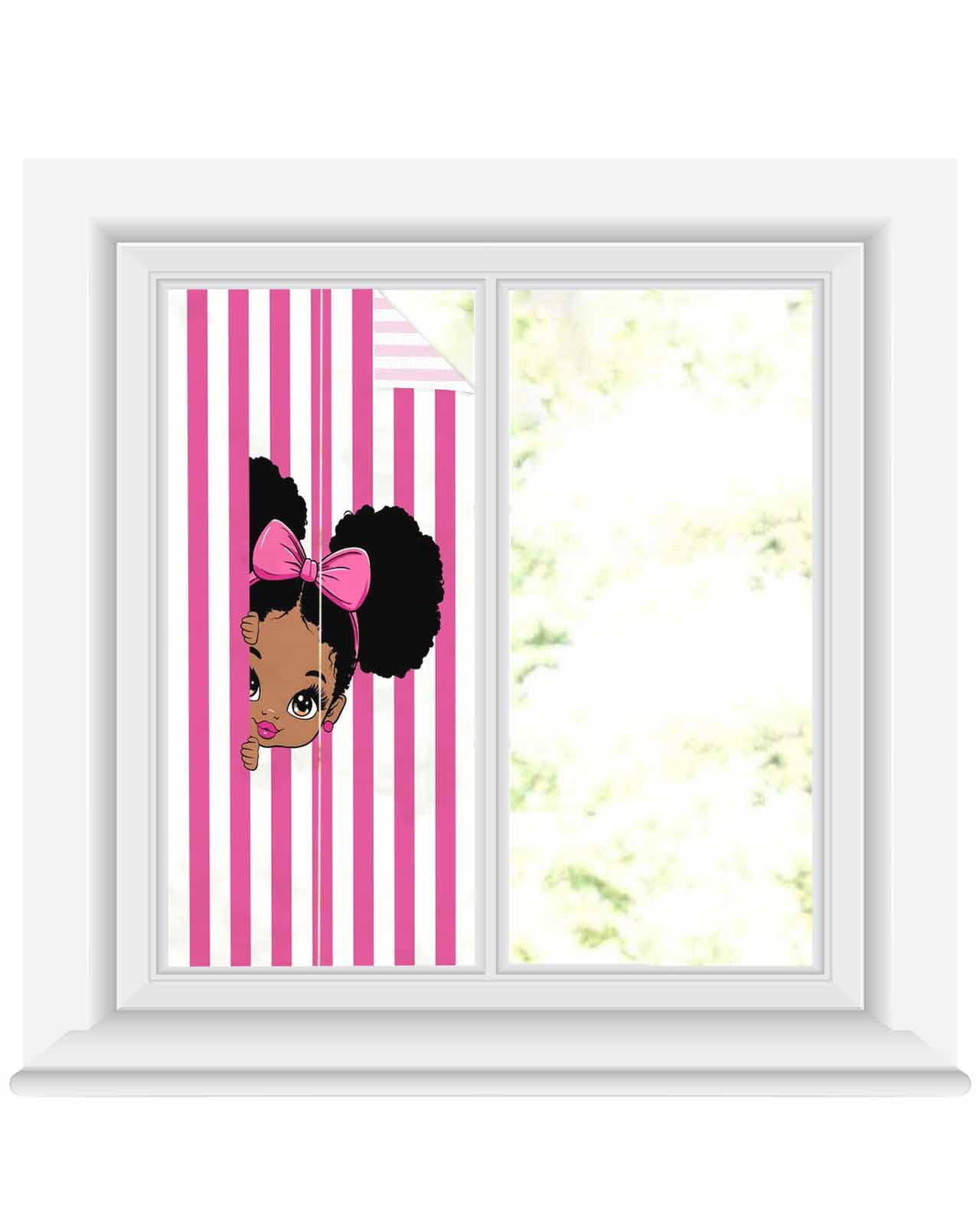 Window Privacy Film Pink Stripes Stained Glass Window Film Decorative ...
