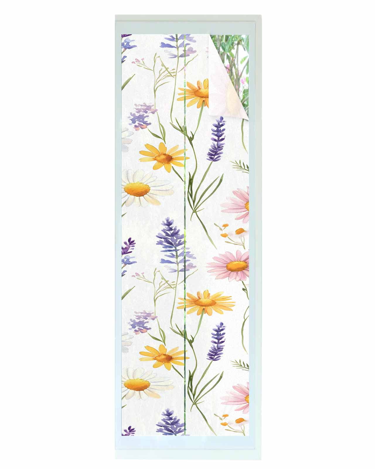 Window Privacy Film Pink Yellow Daisies Stained Glass Window Film ...