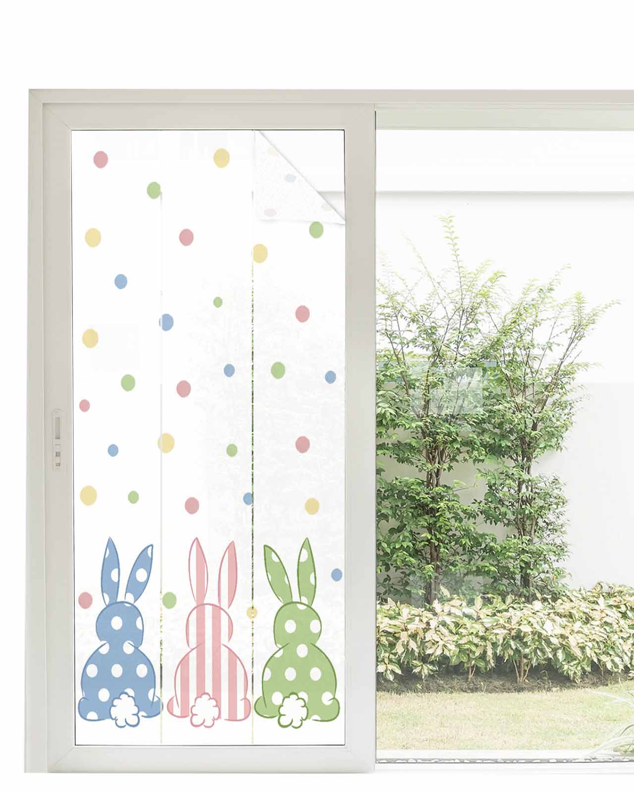 Window Privacy Film Polka Dot Bunny Stained Glass Window Film ...
