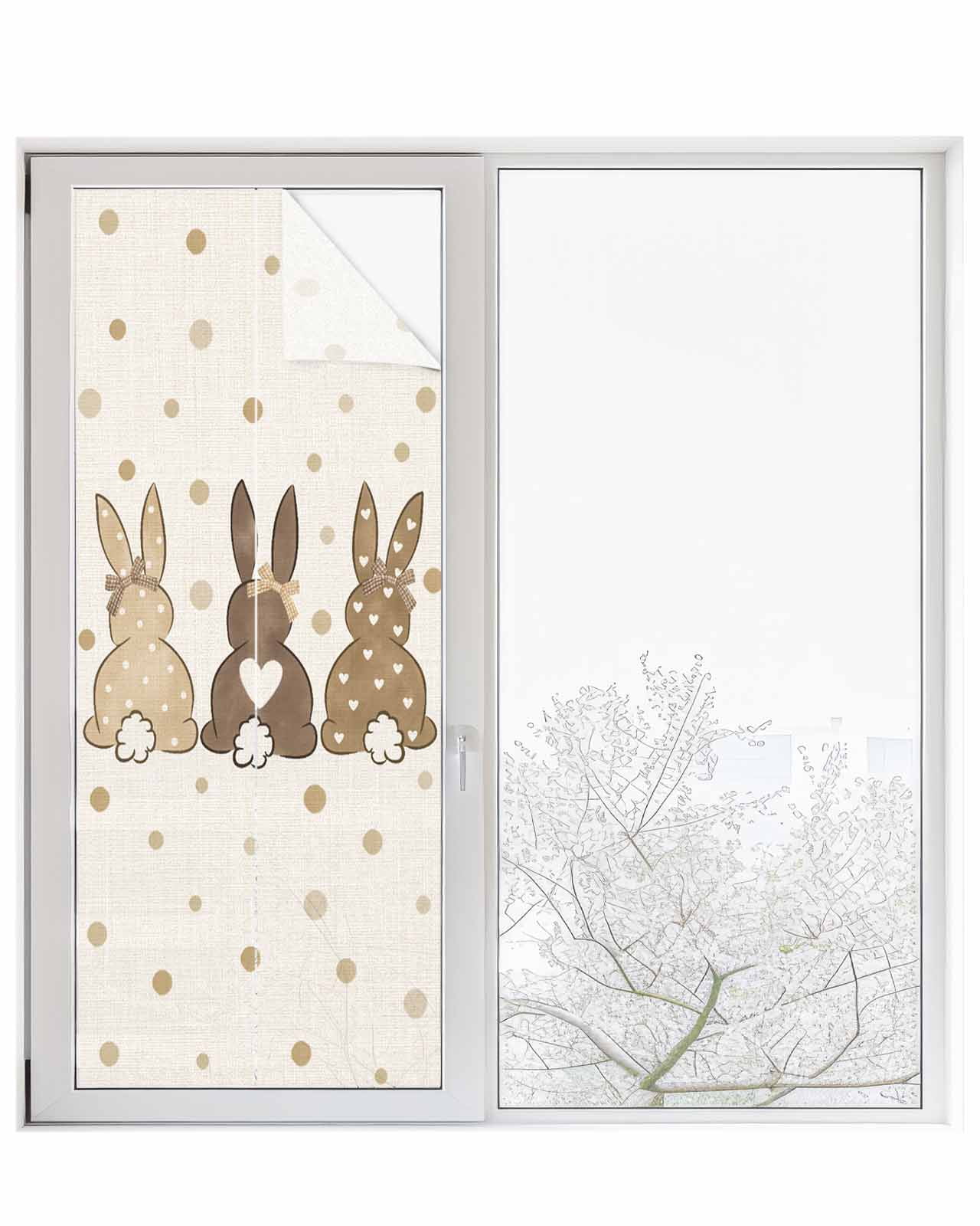 Window Privacy Film Polka Dot Bunny Stained Glass Window Film ...