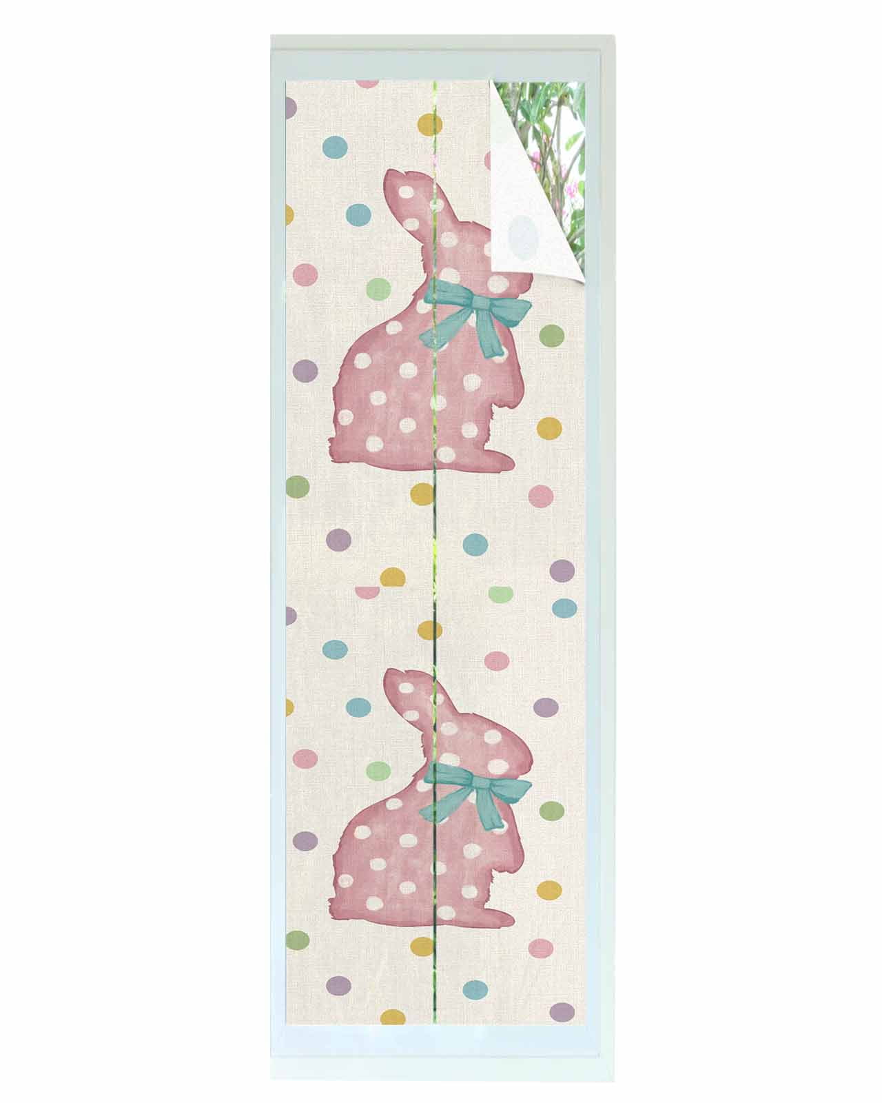 Window Privacy Film Polka Dot Pink Bunny Stained Glass Window Film ...