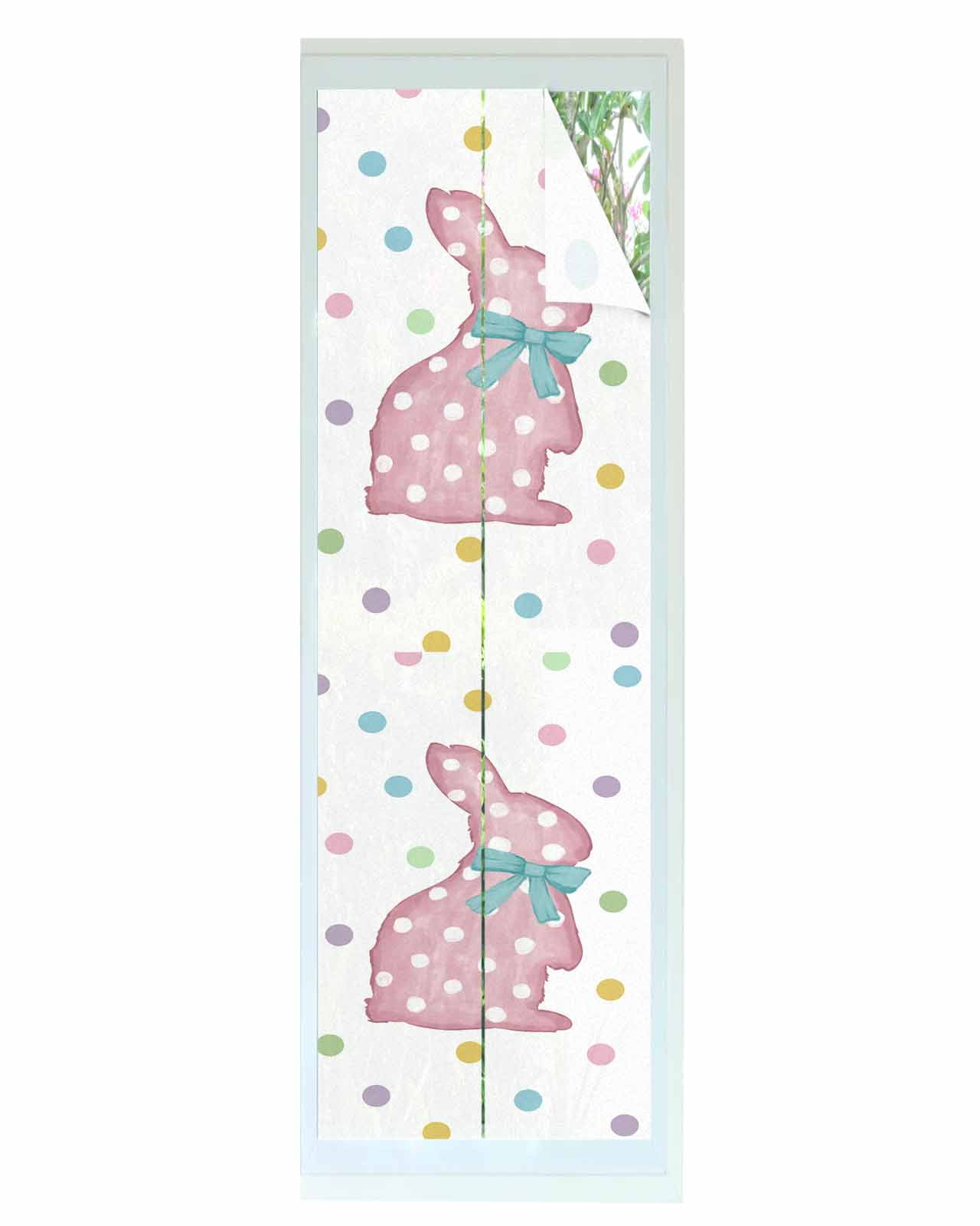 Window Privacy Film Polka Dot Pink Bunny Stained Glass Window Film ...