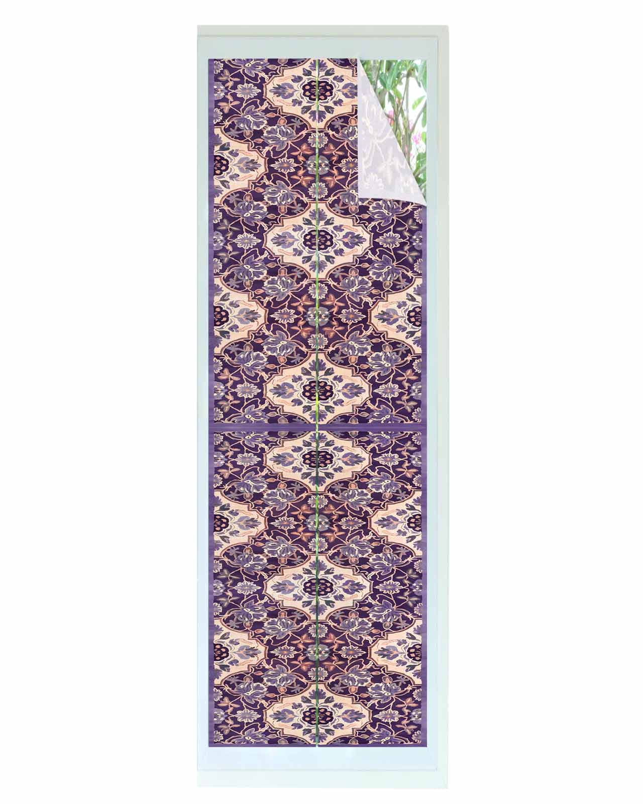 Window Privacy Film Purple Boho Stained Glass Window Film Decorative ...