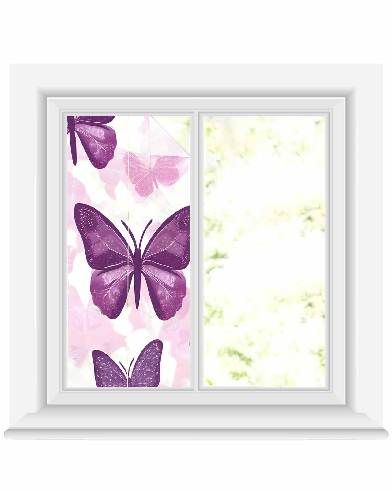 Window Privacy Film Purple Butterfly Stained Glass Window Film ...