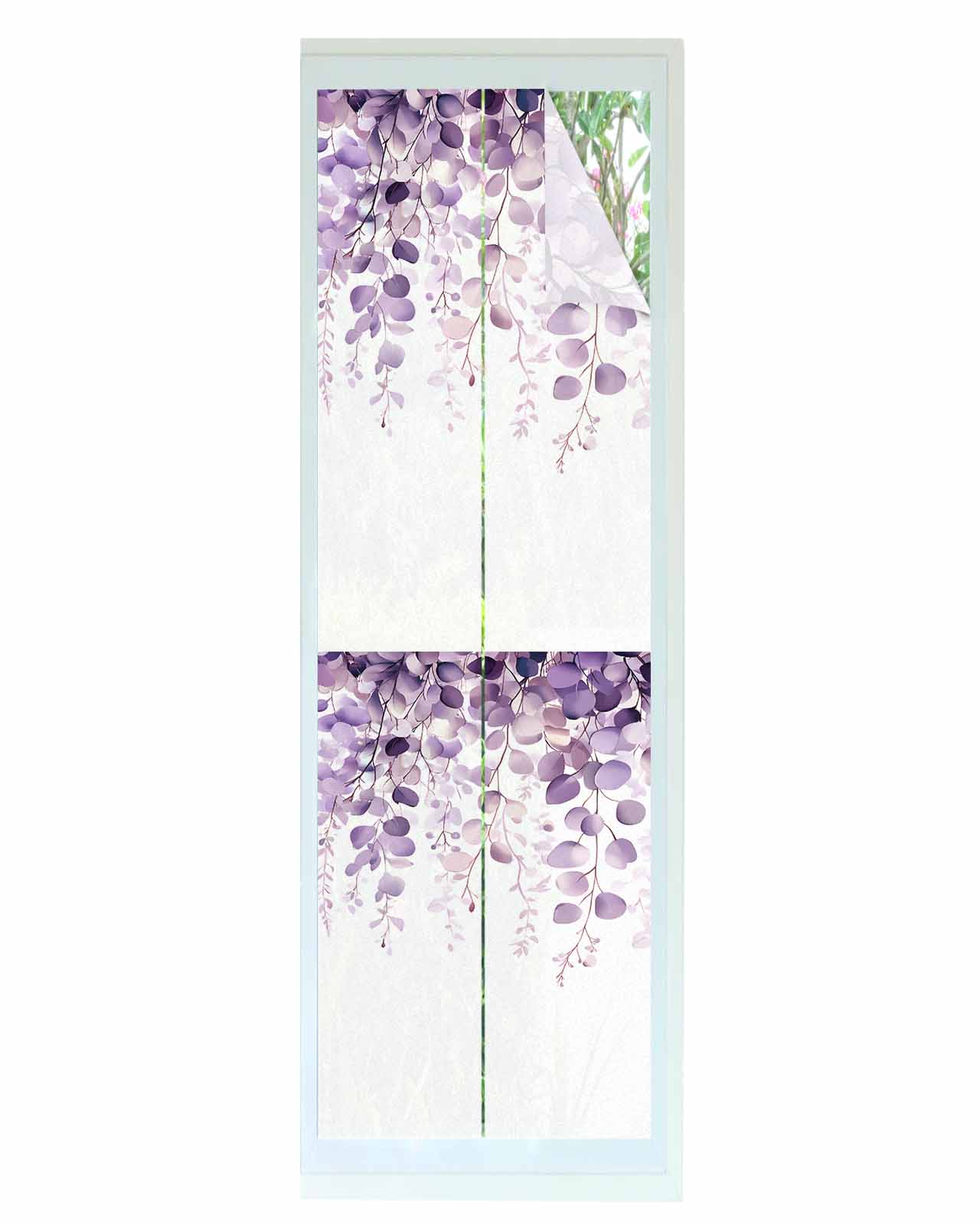 Window Privacy Film Purple Eucalyptus Stained Glass Window Film ...