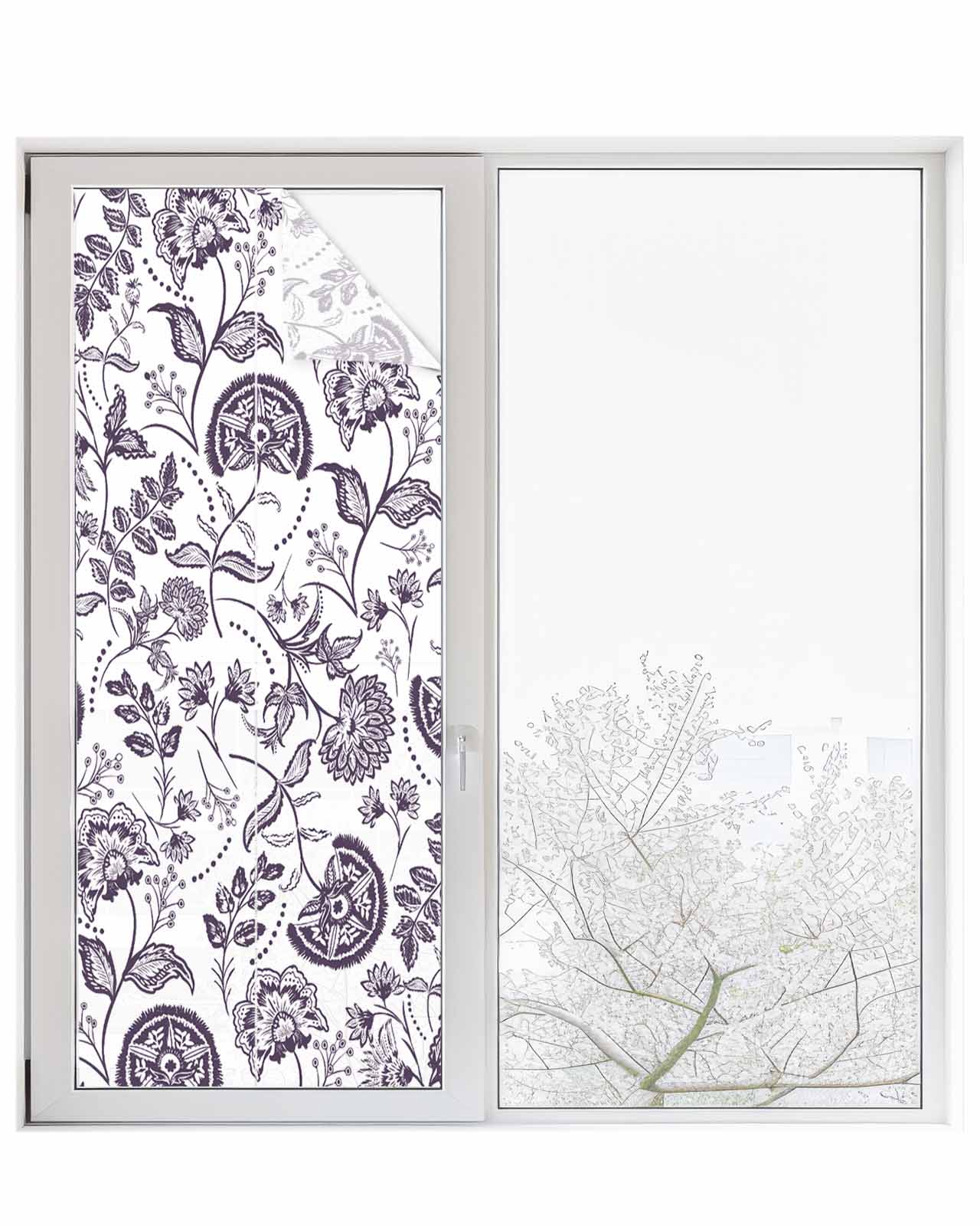Window Privacy Film Purple Farmhouse Stained Glass Window Film ...
