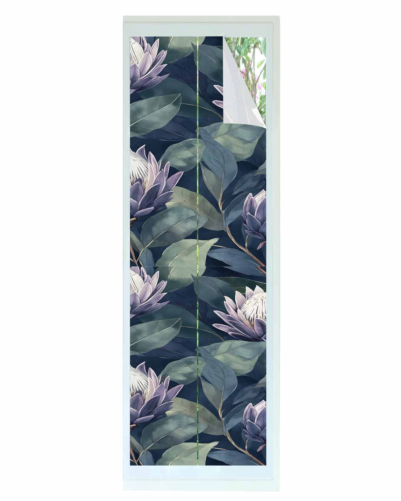 Window Privacy Film Purple Flower Stained Glass Window Film Decorative ...