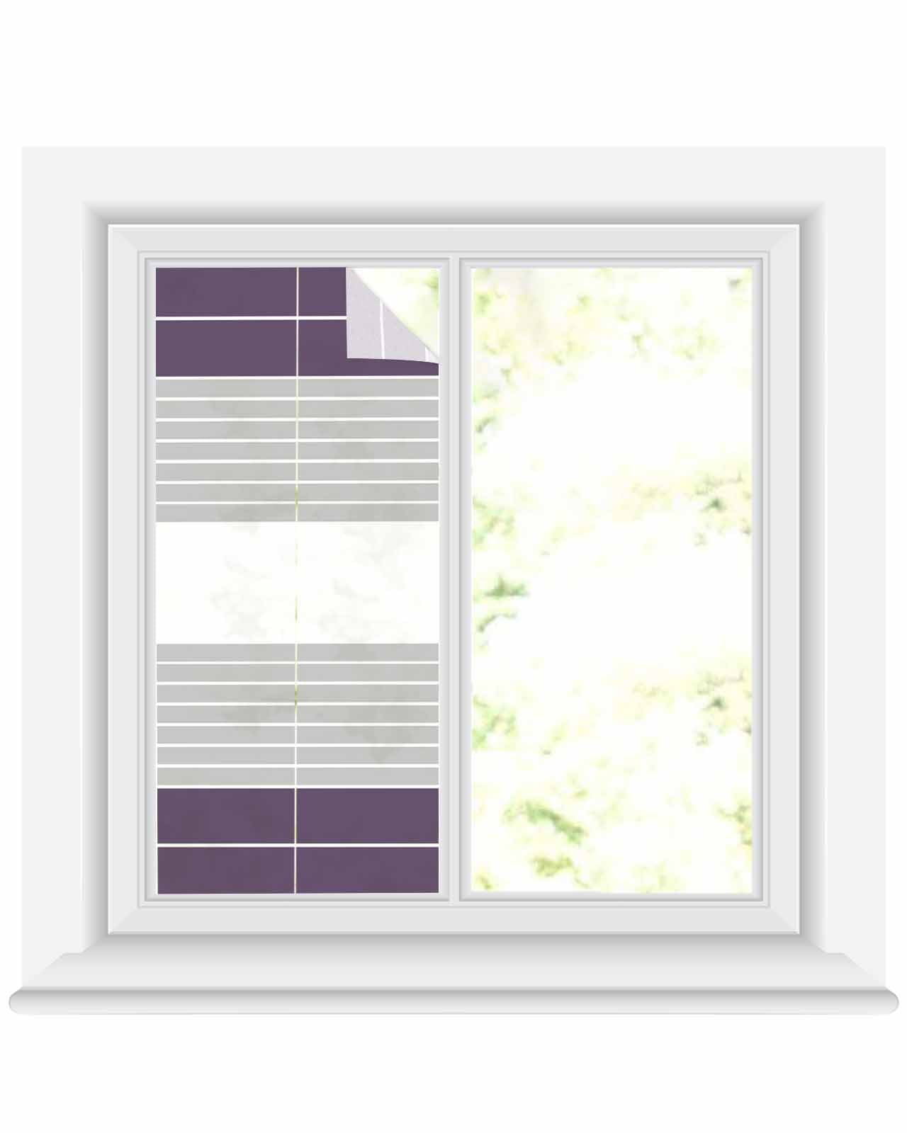 Window Privacy Film Purple Grey Stripe Stained Glass Window Film ...