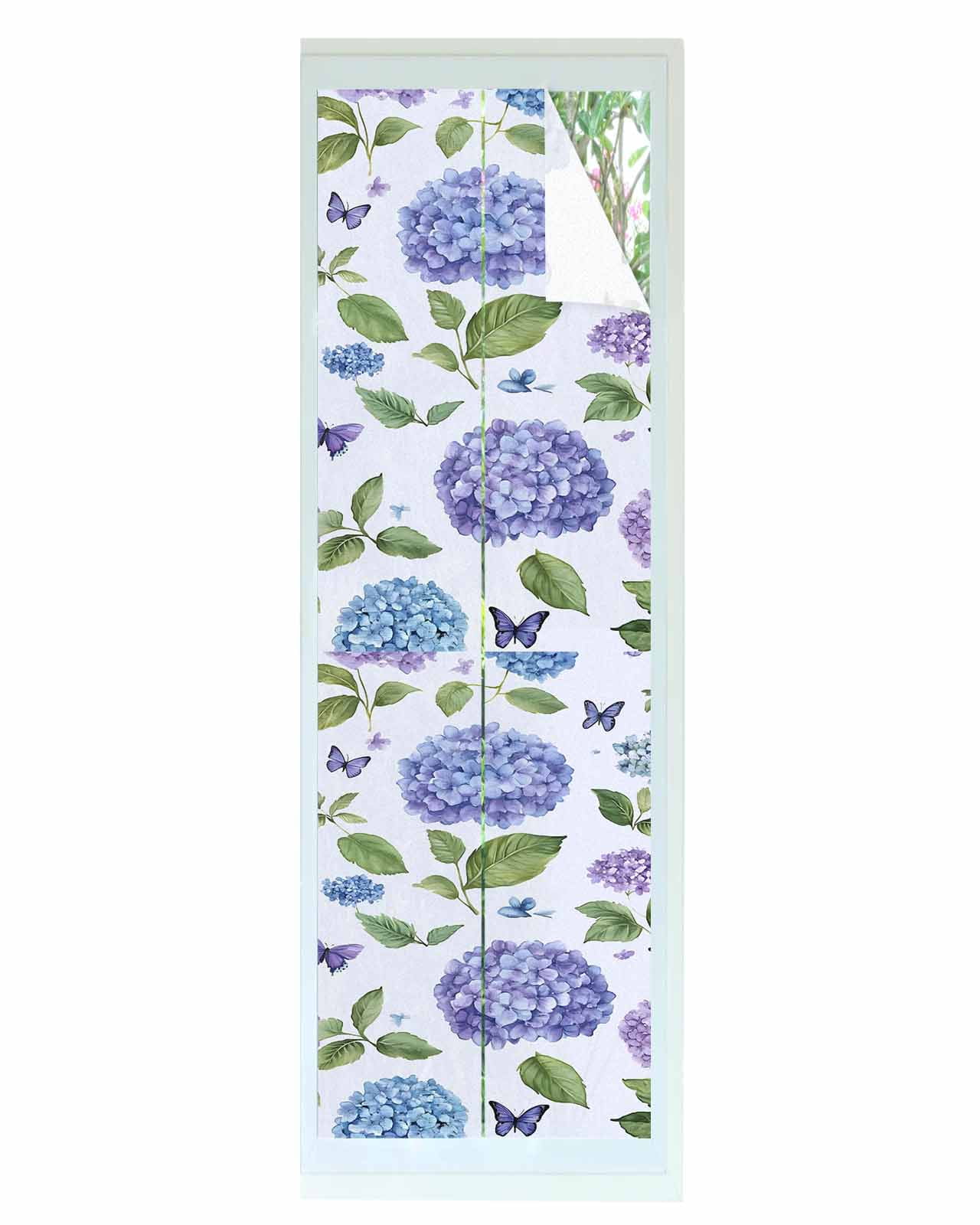 Window Privacy Film Purple Hydrangeas Stained Glass Window Film ...