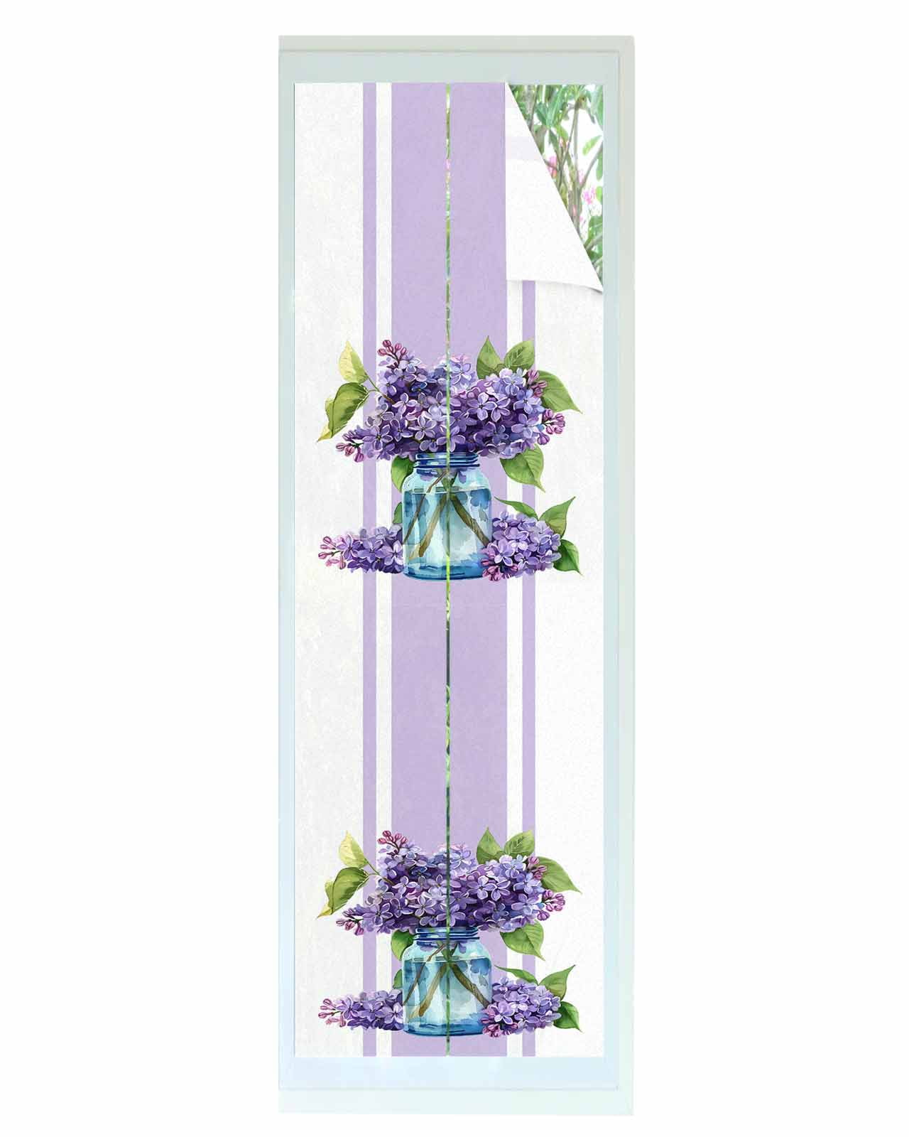 Window Privacy Film Purple Hydrangeas Stained Glass Window Film ...