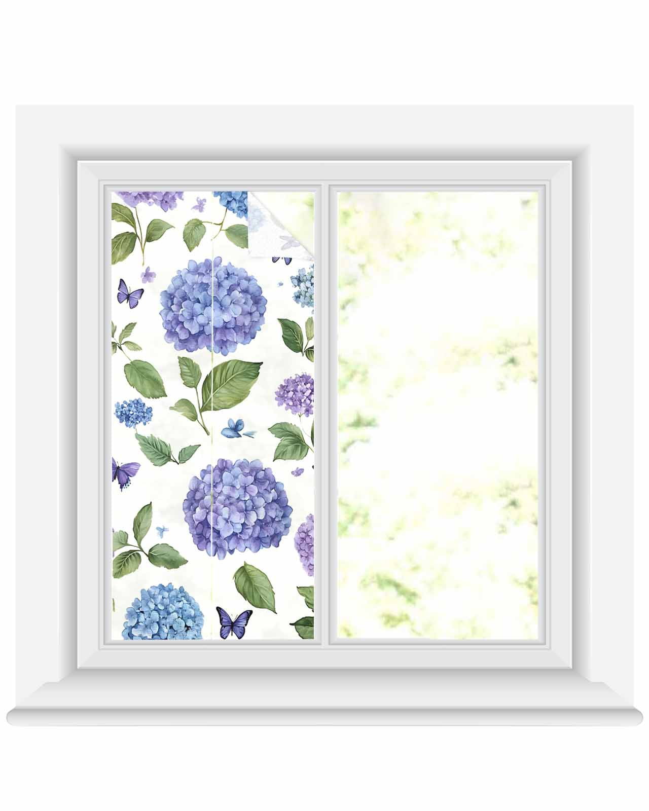 Window Privacy Film Purple Hydrangeas Stained Glass Window Film ...