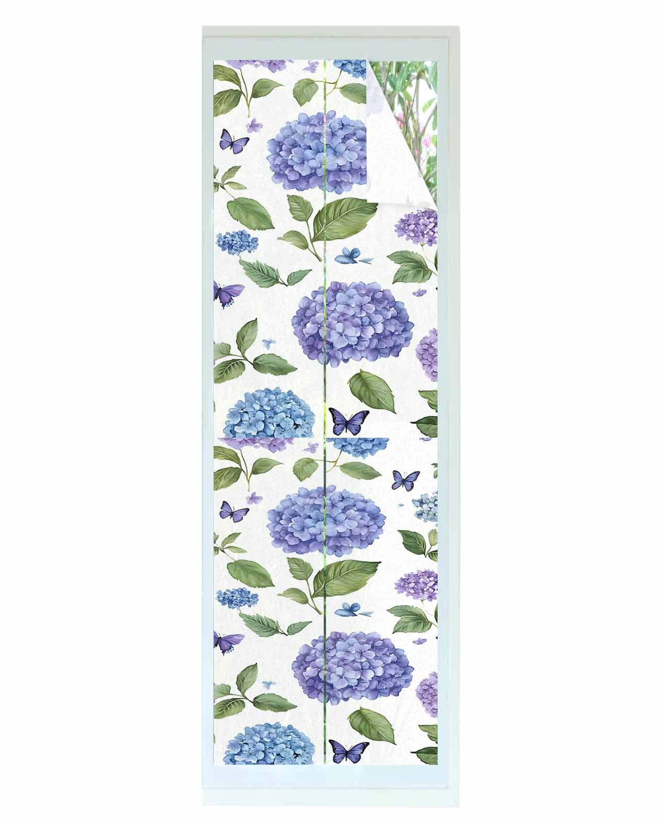 Window Privacy Film Purple Hydrangeas Stained Glass Window Film ...