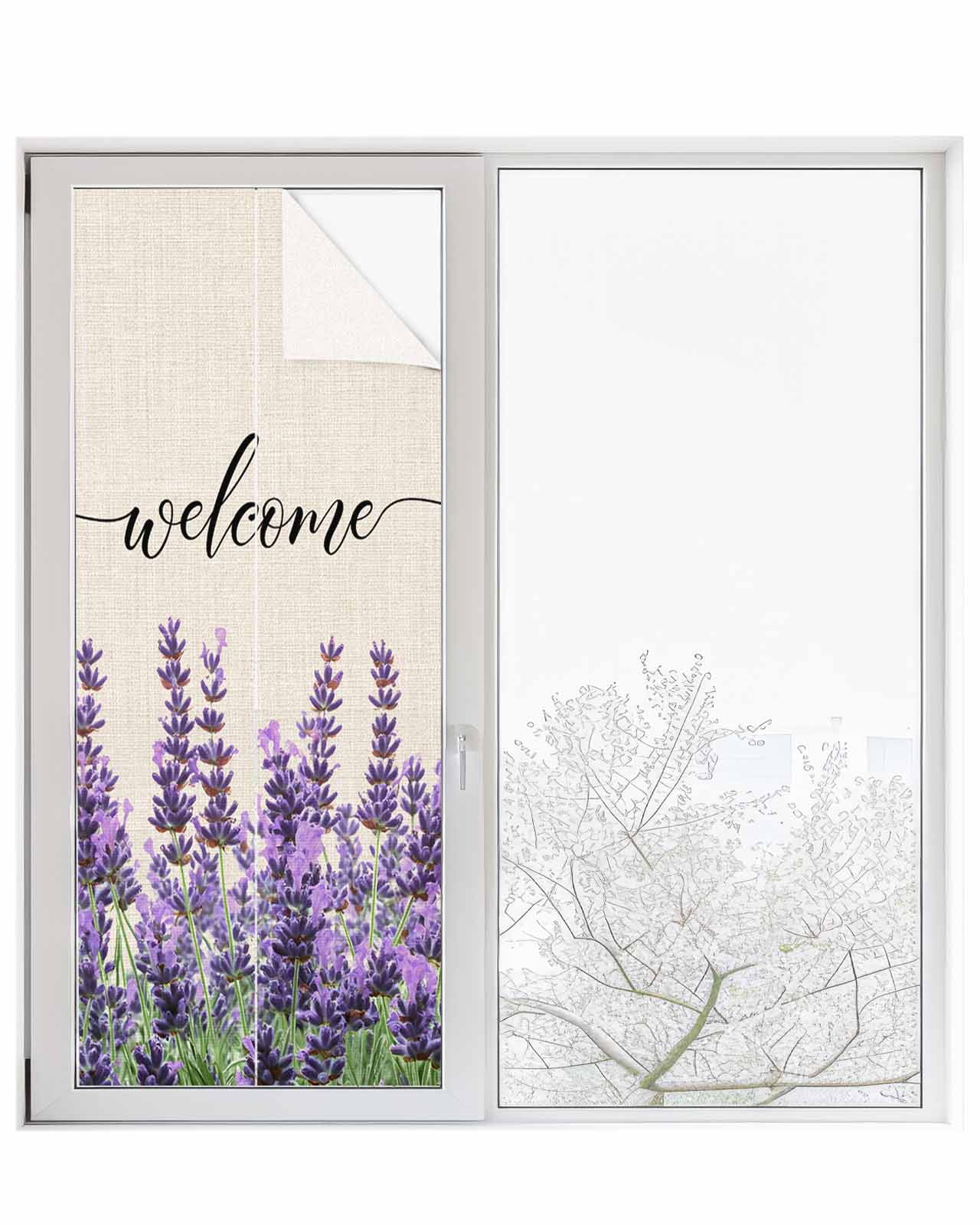 Window Privacy Film Purple Lavender Stained Glass Window Film ...