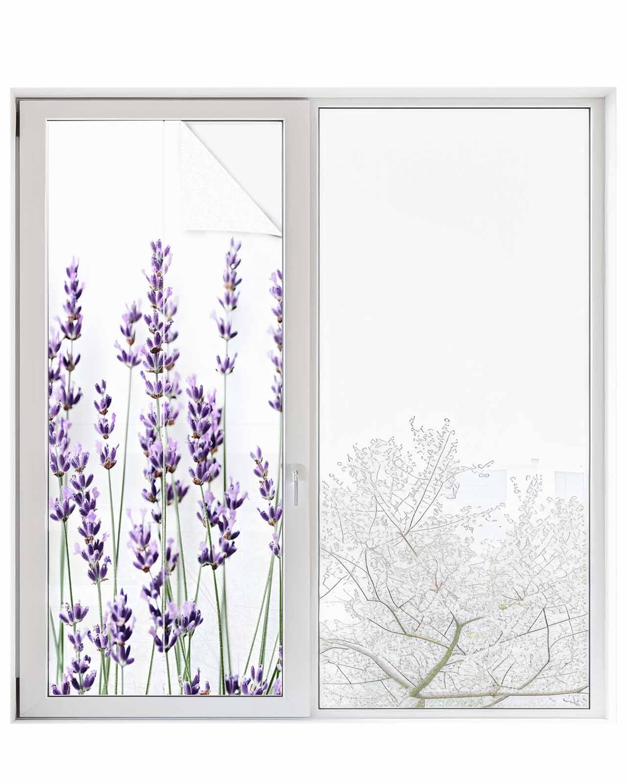 Window Privacy Film Purple Lavender Stained Glass Window Film ...