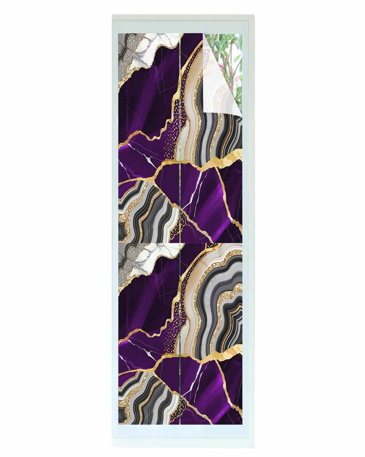 Window Privacy Film Purple Marble Stained Glass Window Film Decorative ...
