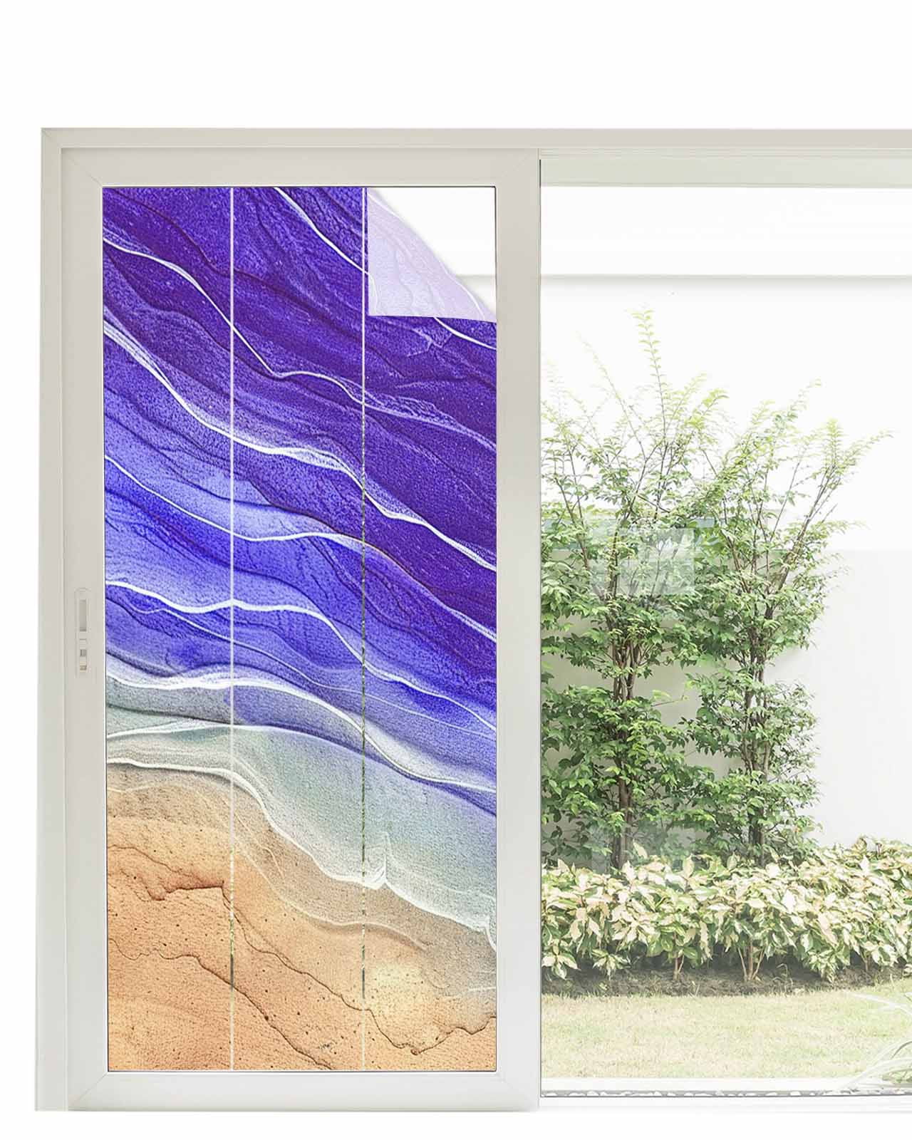 Window Privacy Film,Purple Ocean Ombre UV Sun Blocking Window Tint Film ...