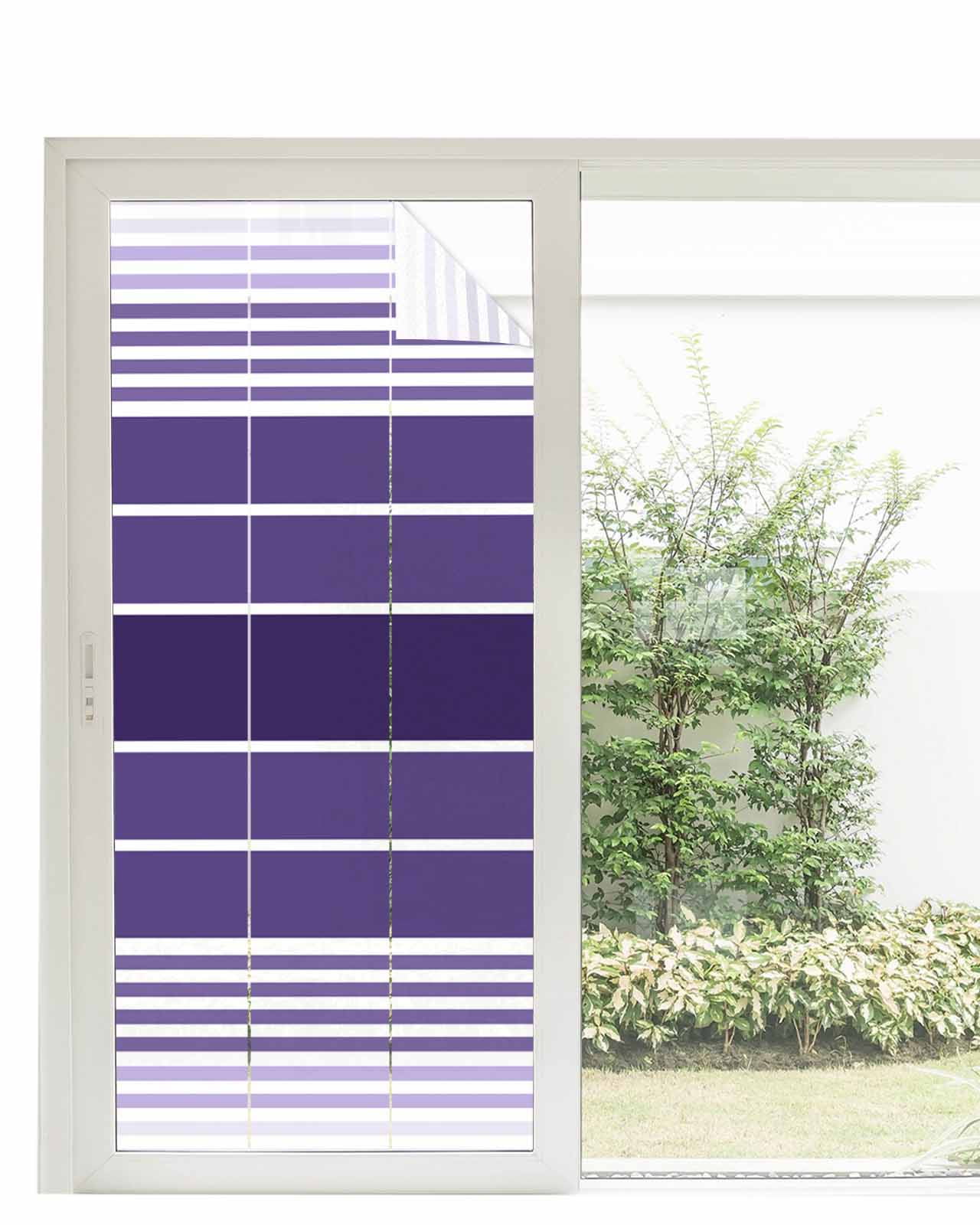 Window Privacy Film Purple Ombre Stripe Stained Glass Window Film ...