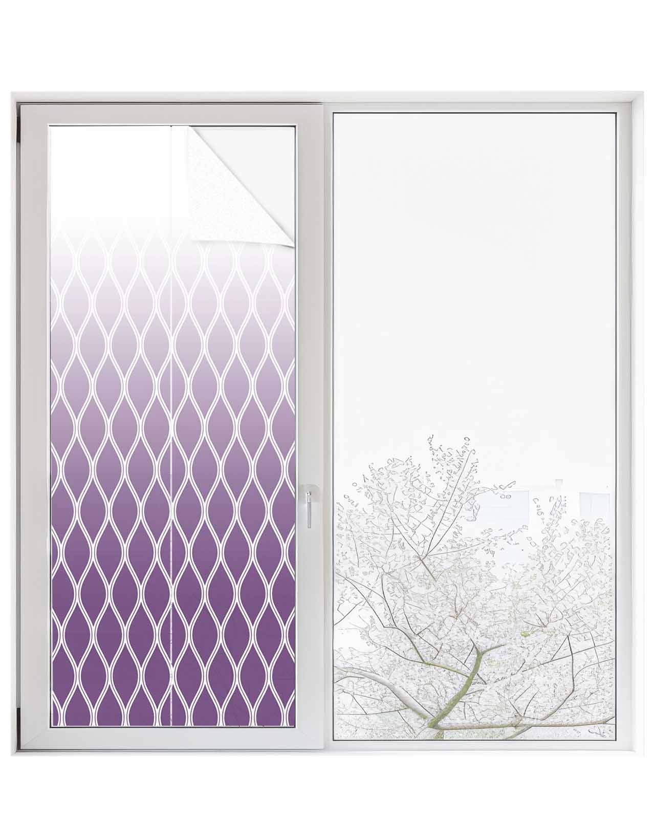 Window Privacy Film Purple Ombre Stripe Stained Glass Window Film ...