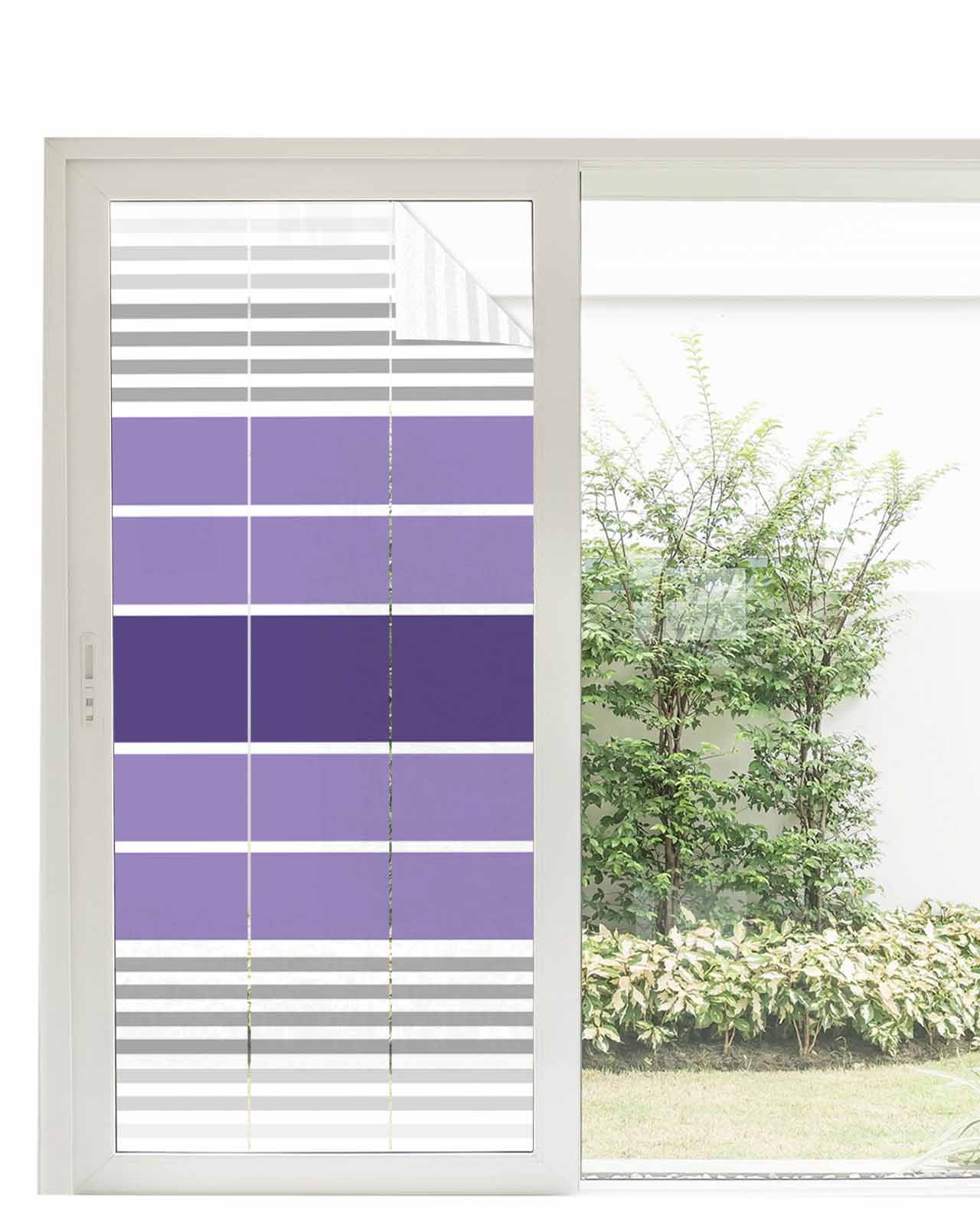 Window Privacy Film Purple Ombre Stripes Stained Glass Window Film ...