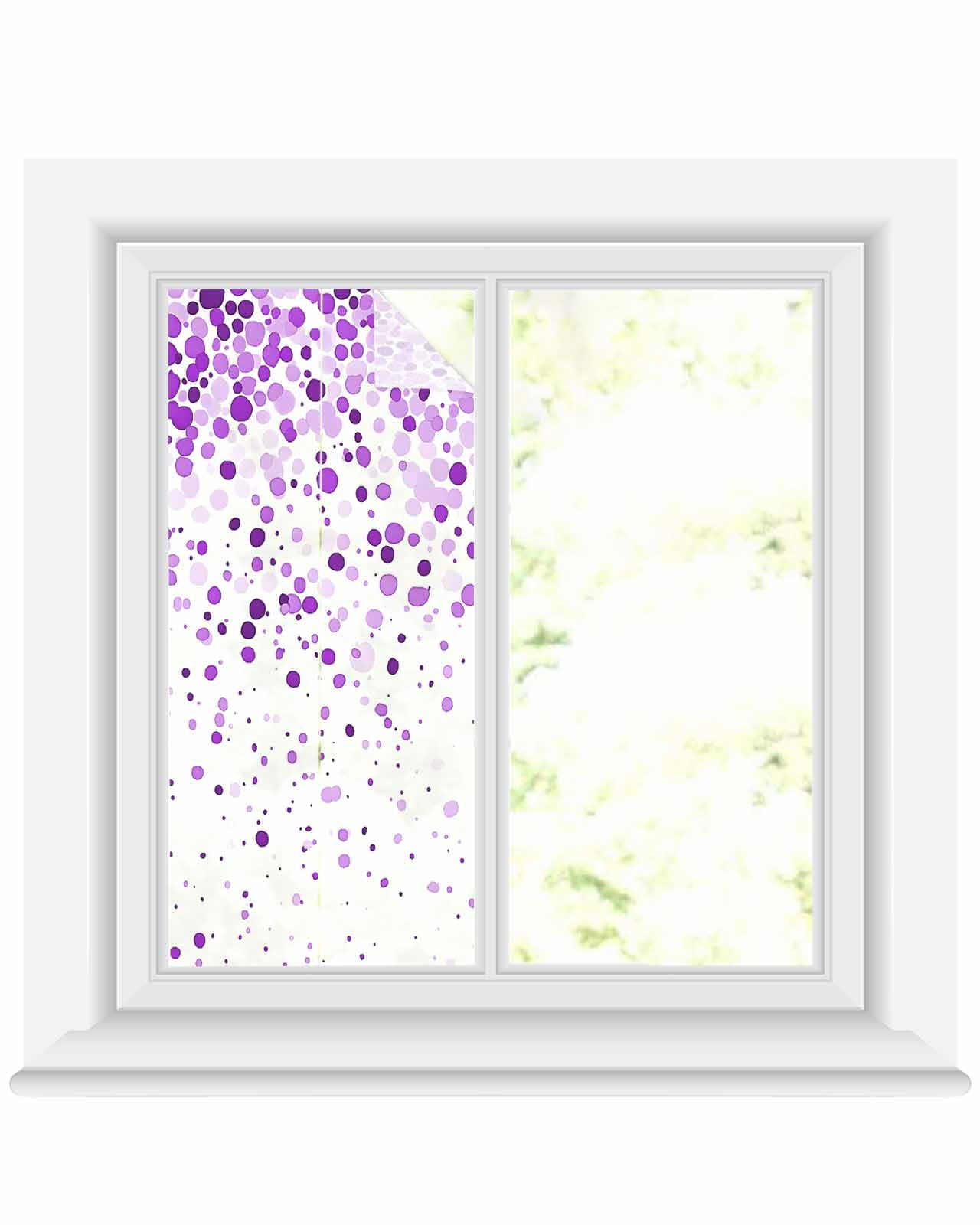 Window Privacy Film Purple Polka Dot Stained Glass Window Film ...