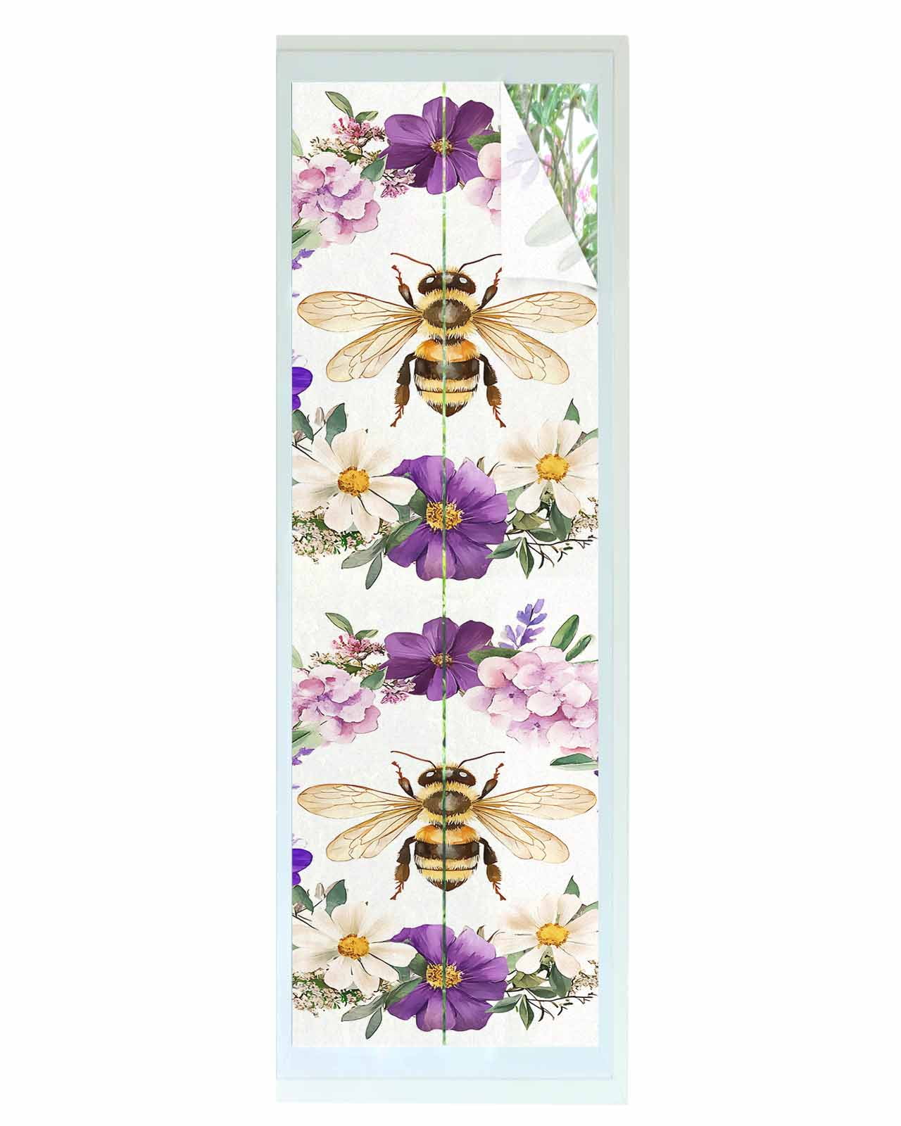 Window Privacy Film Purple Spring Floral Stained Glass Window Film ...