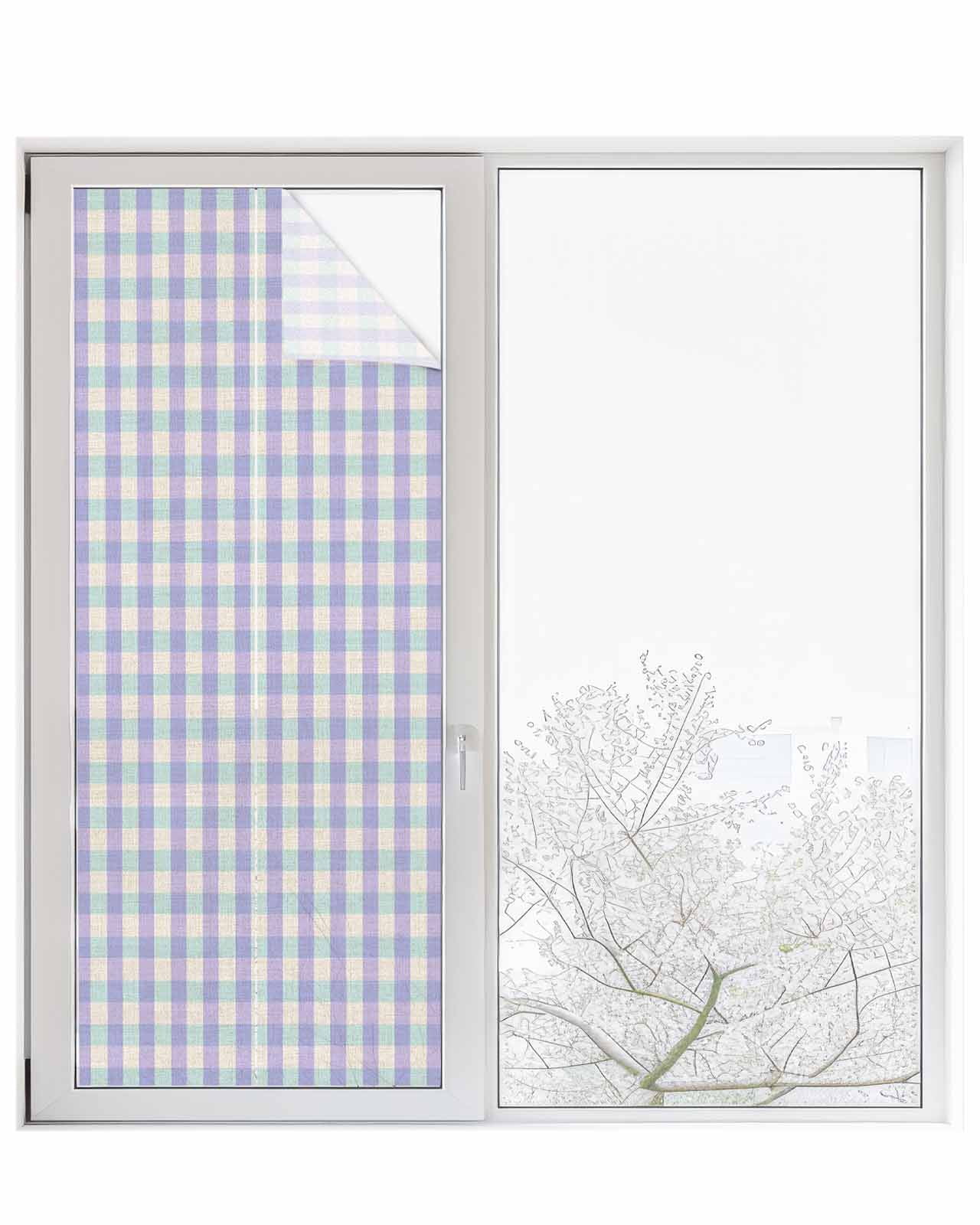 Window Privacy Film Purple Stained Glass Window Film Decorative Sun ...