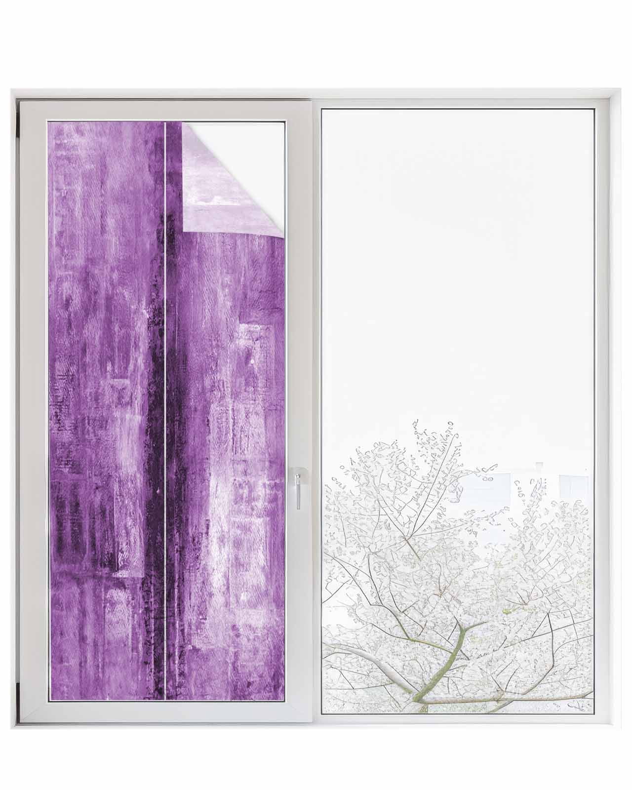 Window Privacy Film Purple Stained Glass Window Film Decorative Sun ...
