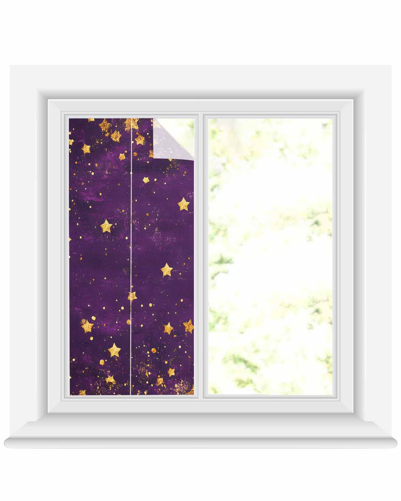 Window Privacy Film Purple Starry Sky Star Stained Glass Window Film ...