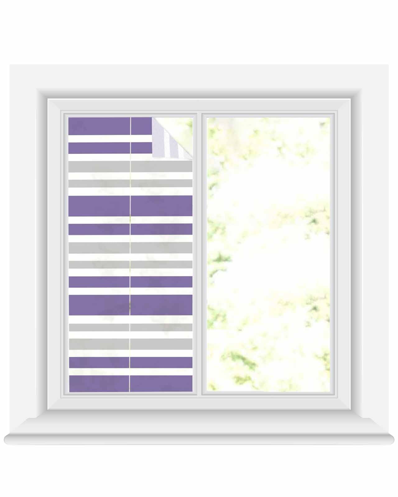 Window Privacy Film Purple Stripes Stained Glass Window Film Decorative ...