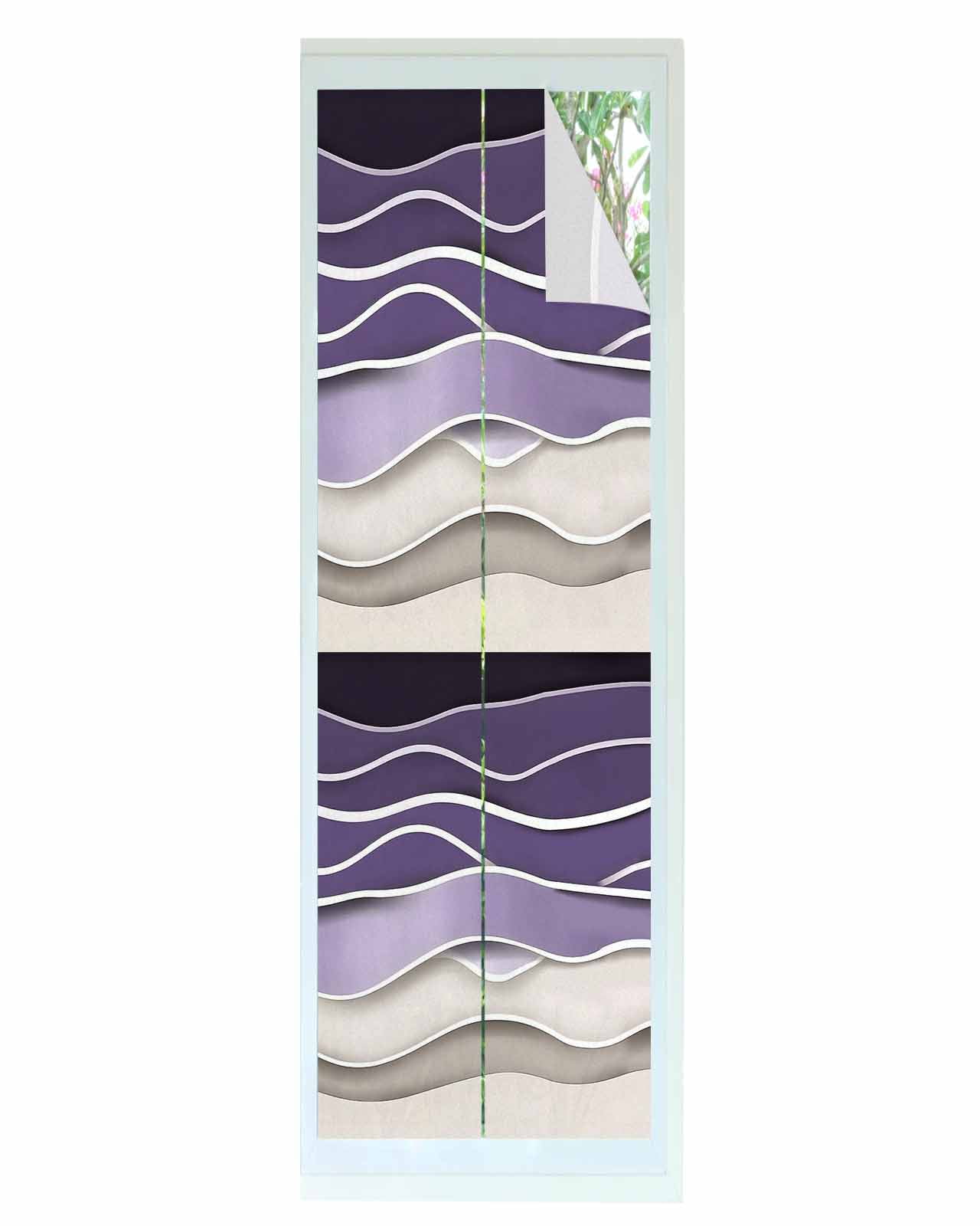 Window Privacy Film Purple Wave Stained Glass Window Film Decorative ...
